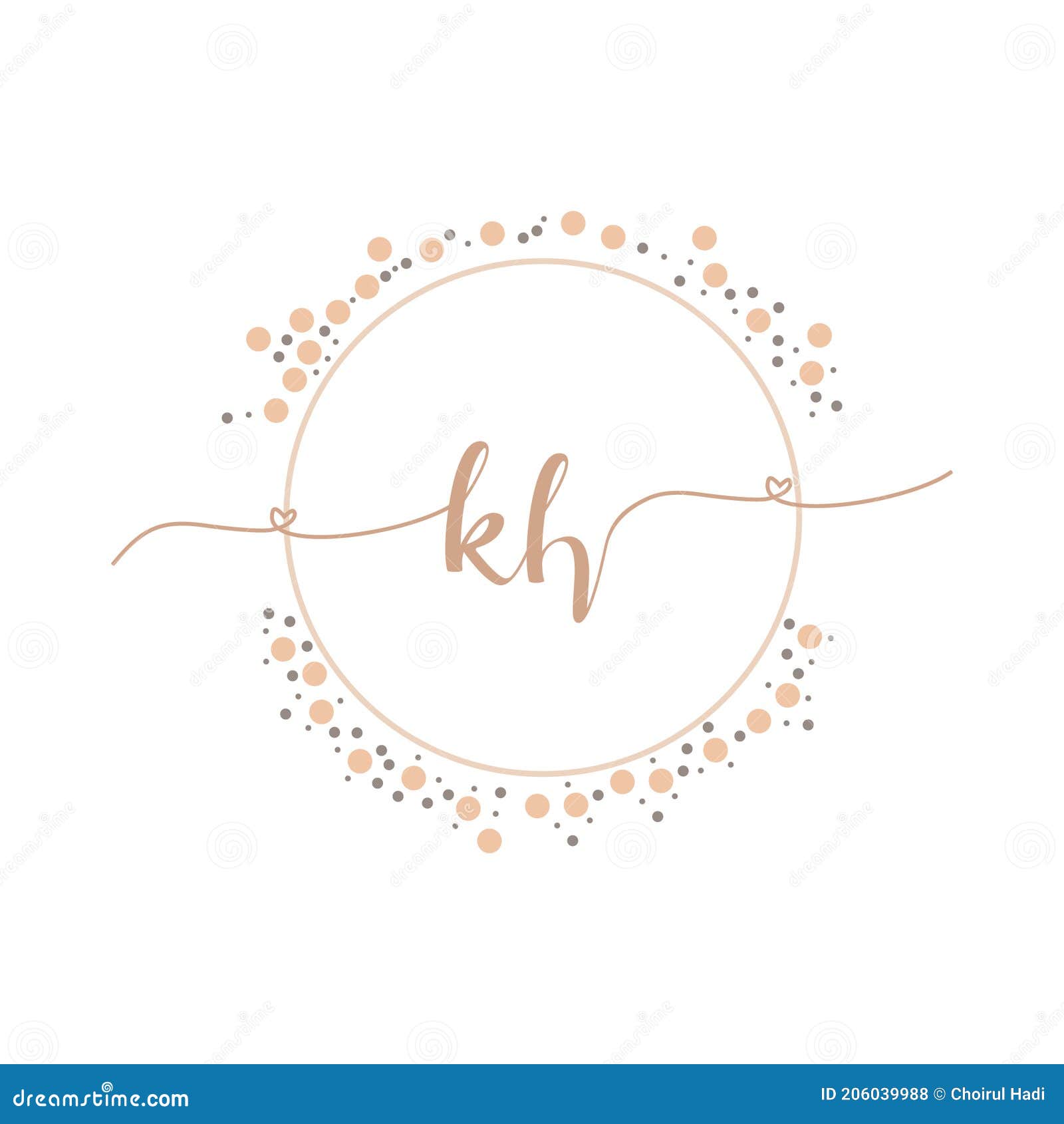 KH Initial Monogram Handwriting Luxury Illustration Stock Illustration ...