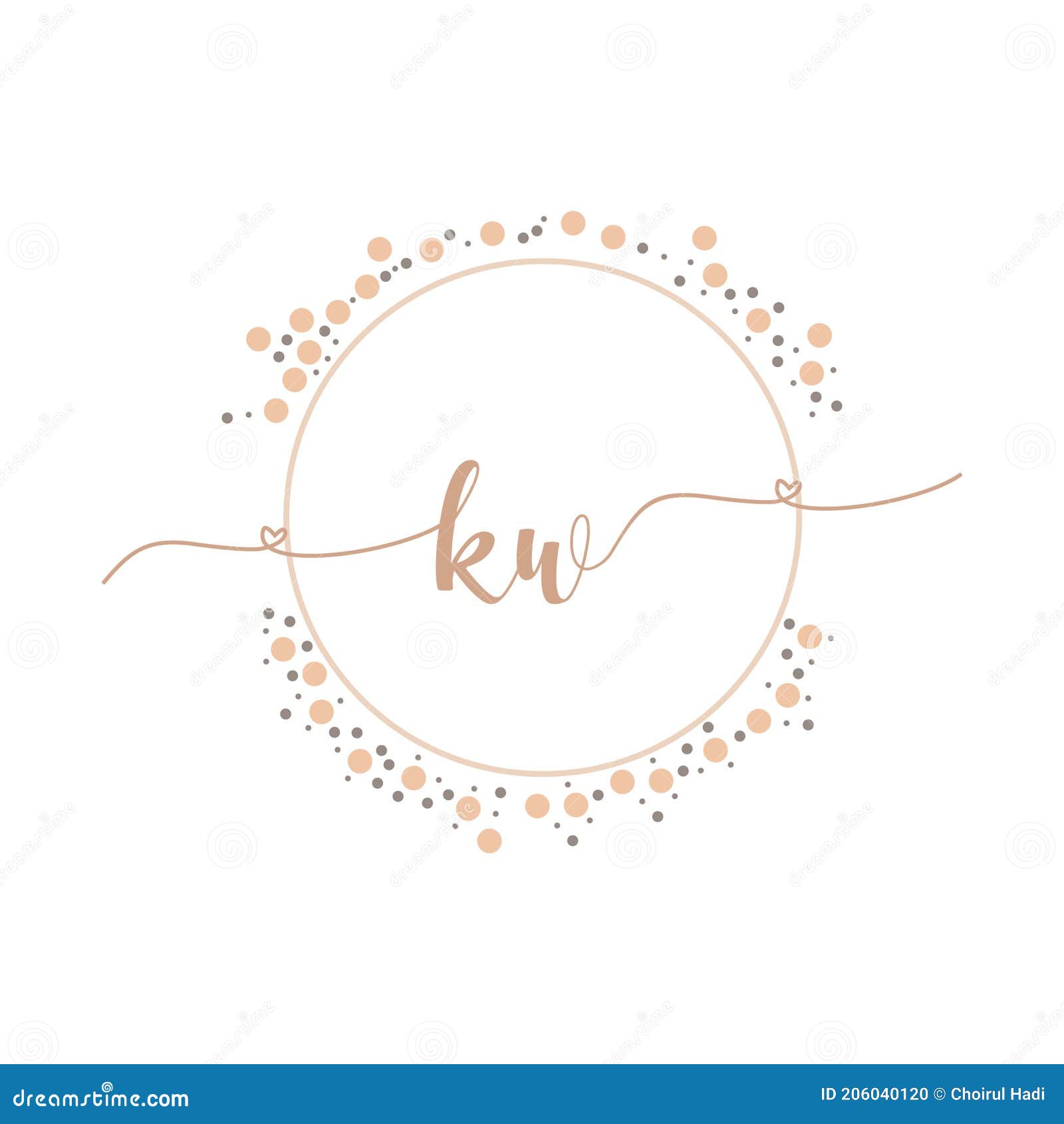 KW Initial Monogram Handwriting Luxury Illustration Stock Illustration ...