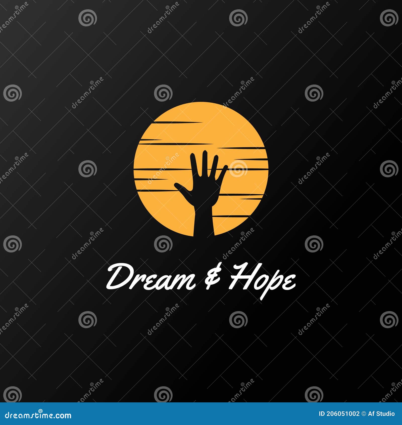 Sunset Sunrise Hand Dream Hope Logo Design Vector Stock Vector ...