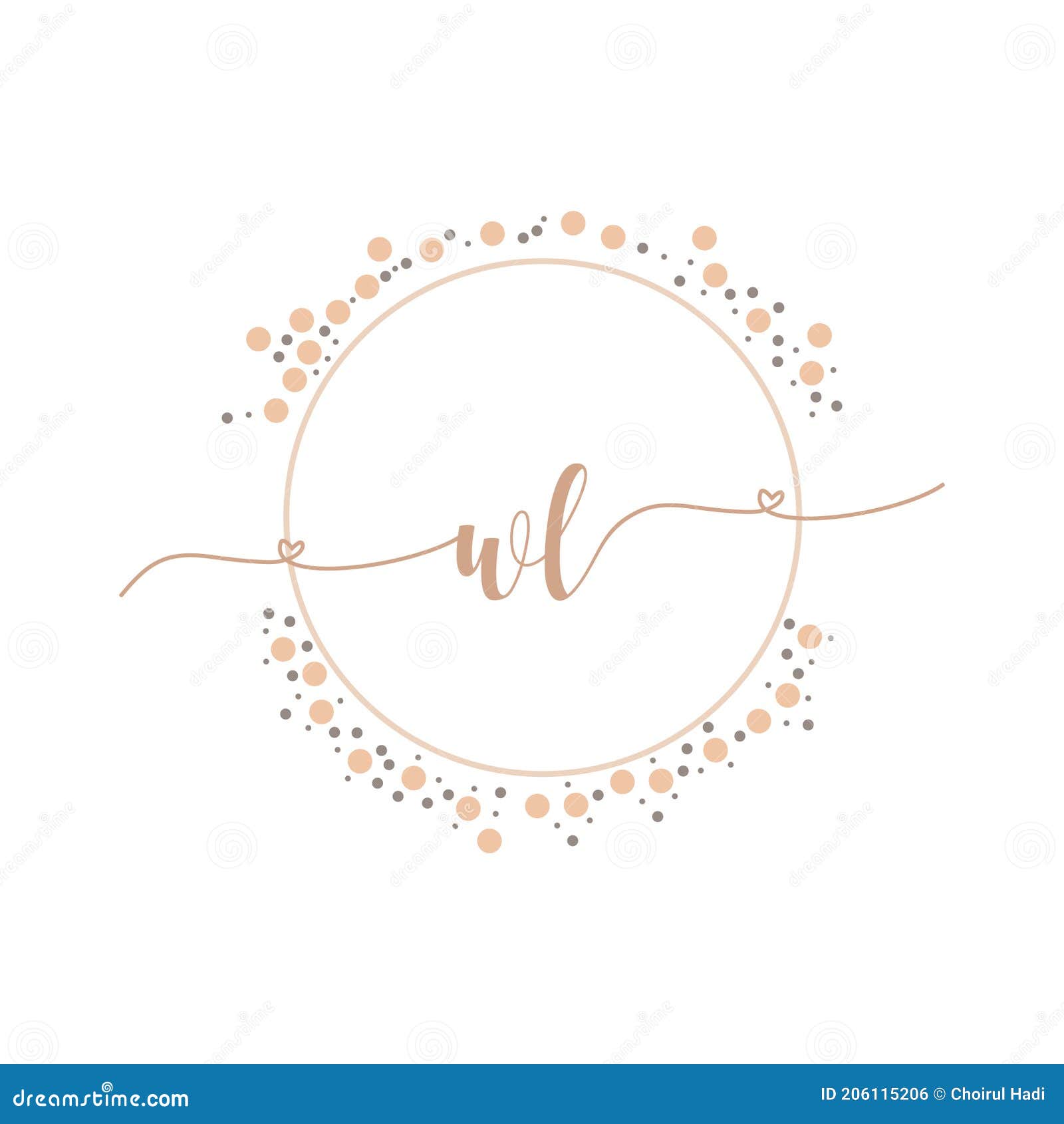WL Initial Monogram Handwriting Luxury Illustration Stock Illustration ...