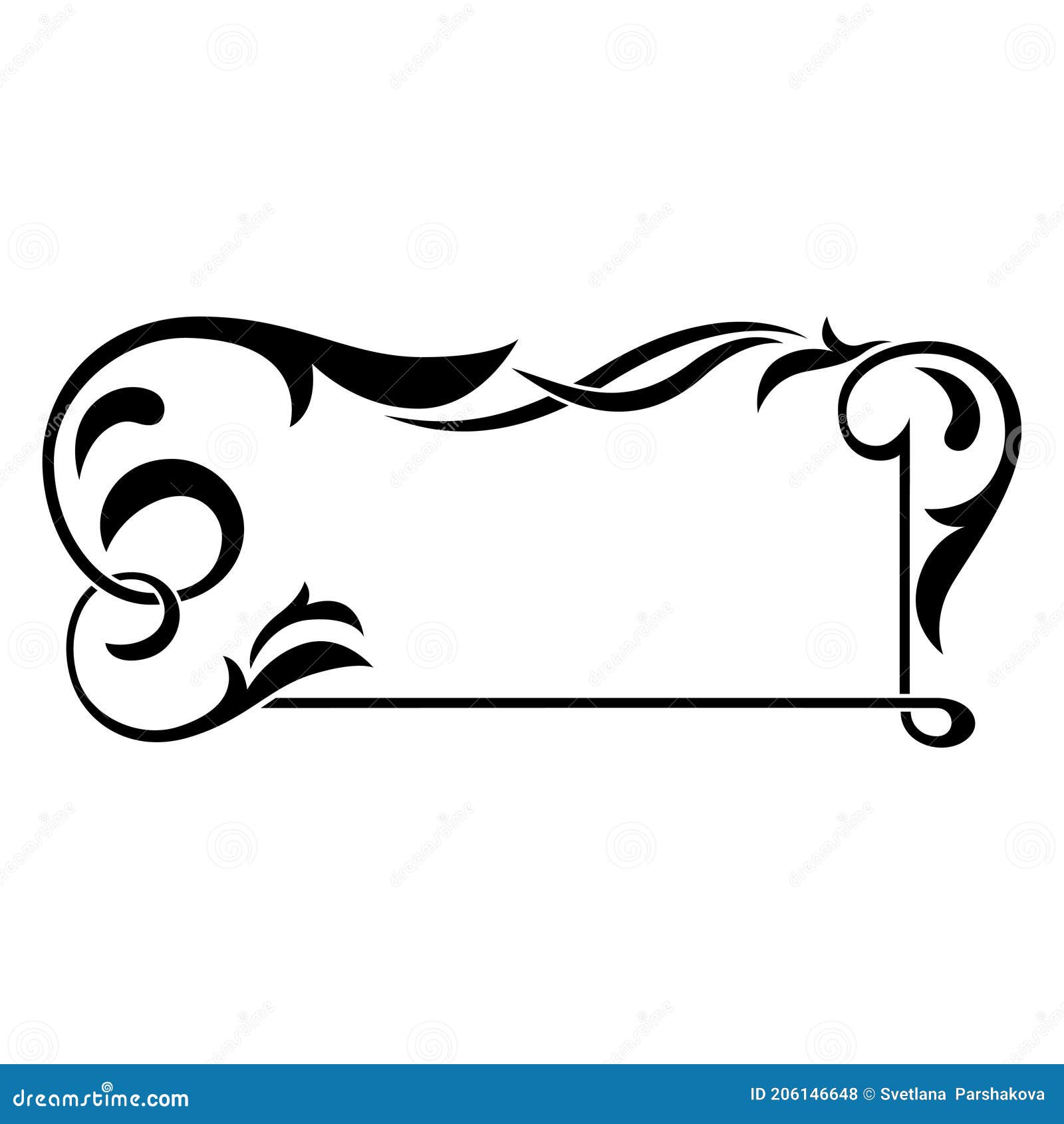 Black Rectangular Decorative Border, Stencil. Stock Vector ...