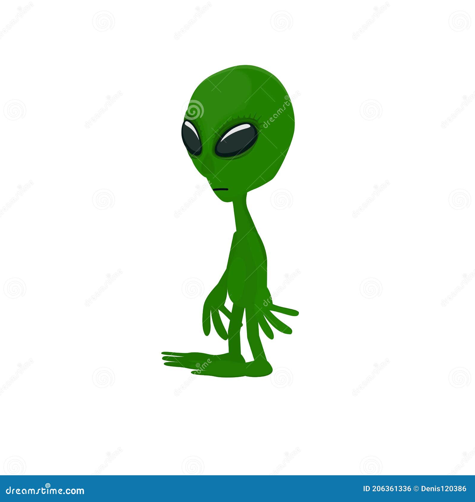 Alien. Green Alien Man, Vector Illustration Stock Illustration ...