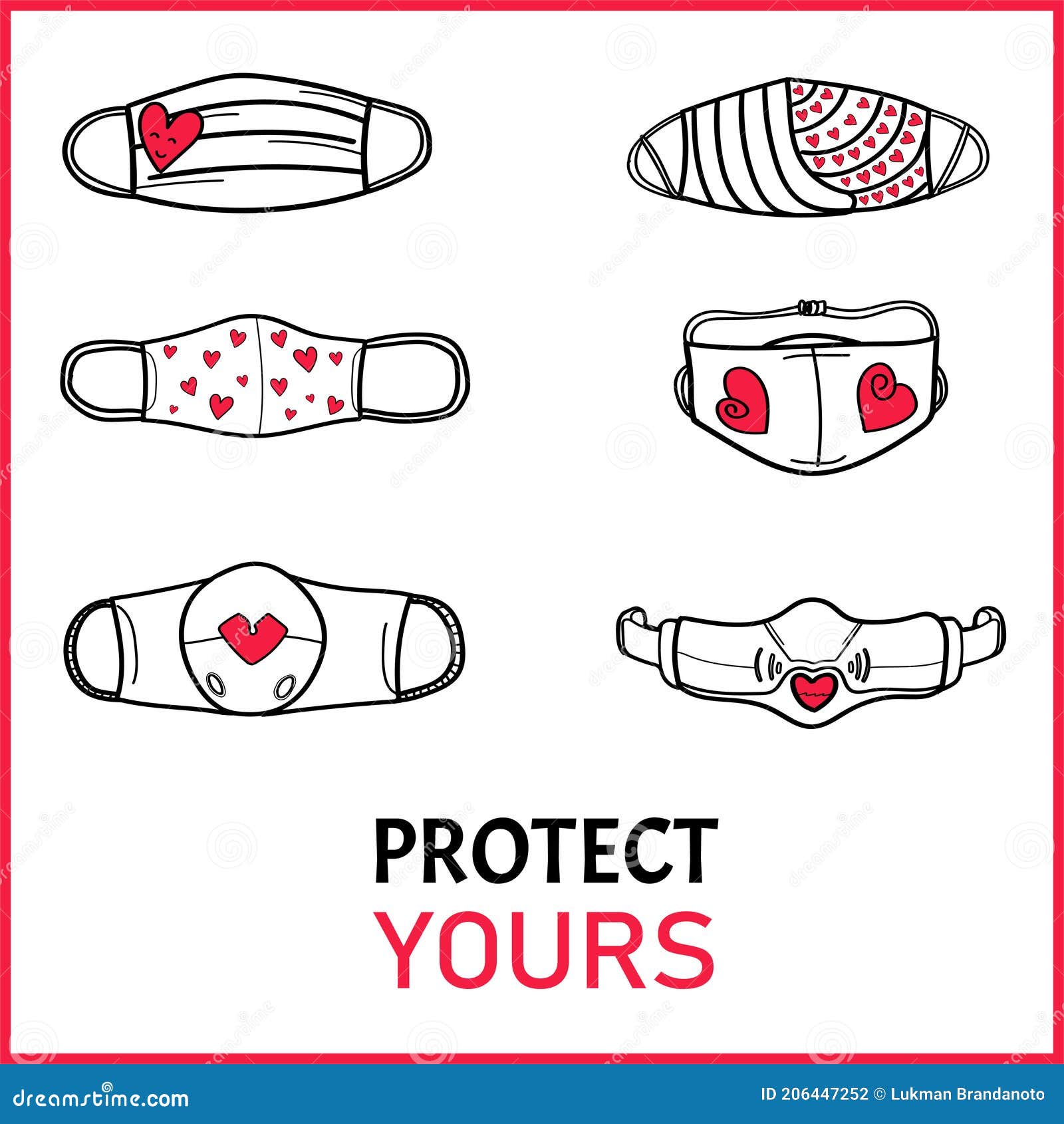 Set of Elements for Face Mask Design Stock Vector - Illustration of ...