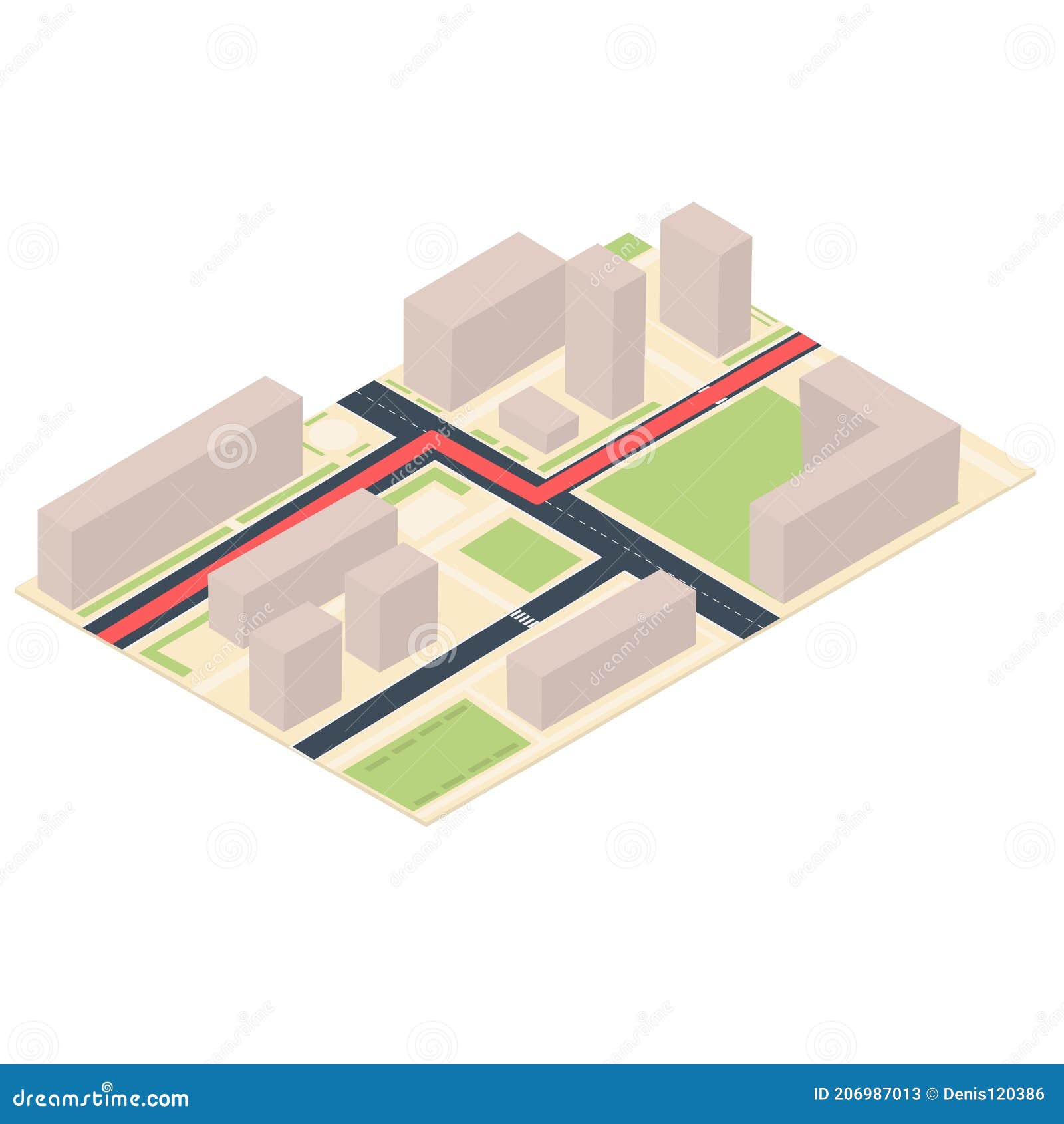 Route on the Map Diagram. Location, Vector Illustration Stock Vector ...