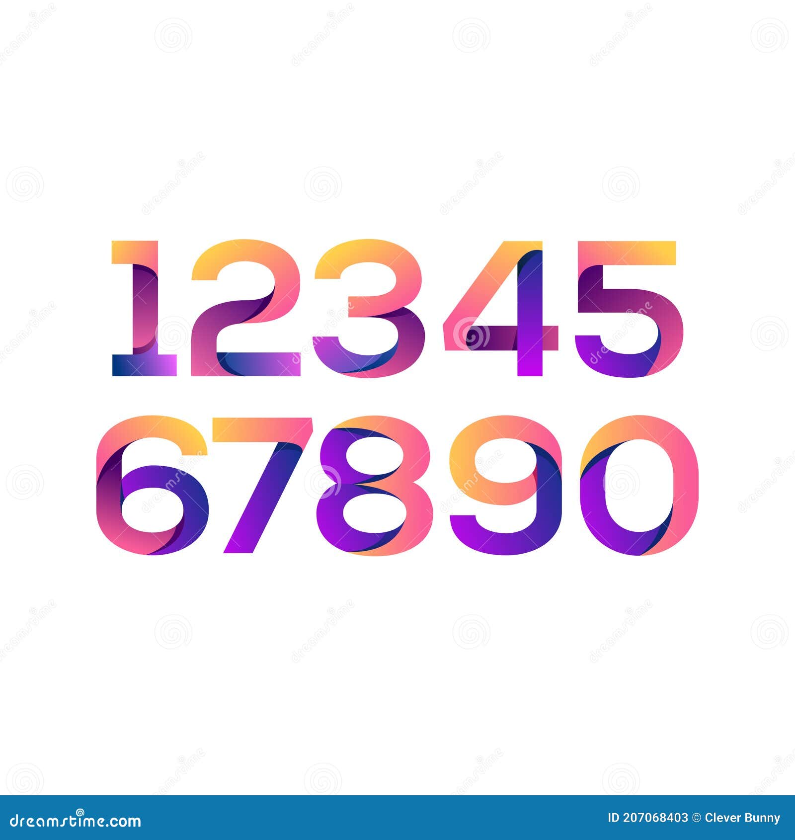 Set of Number Colorful Gradient Vector Design Stock Vector ...