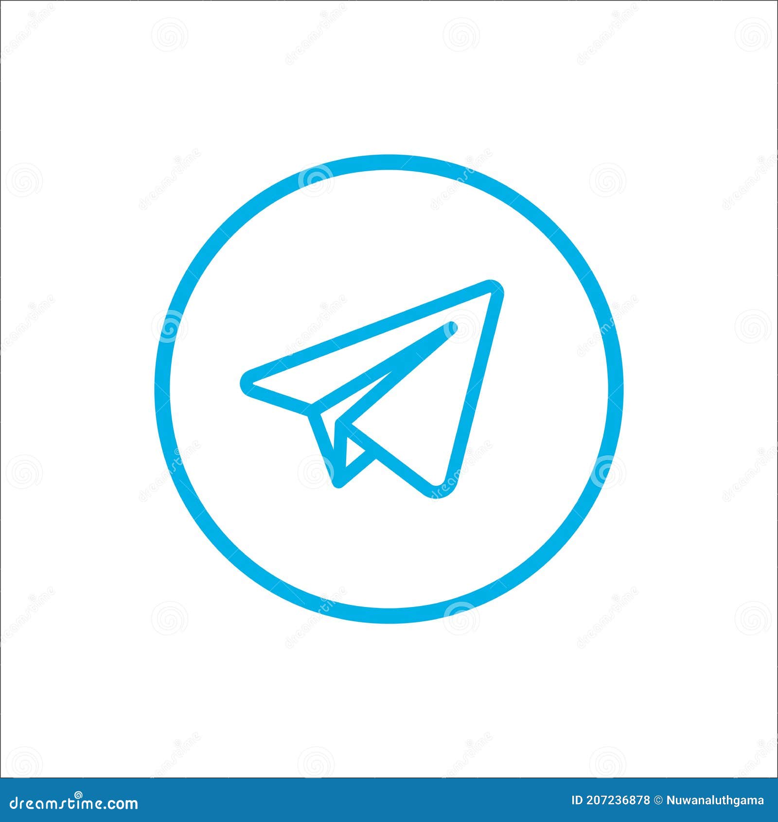 Telegram Icon Vector, Icon Bordered Stock Vector - Illustration of chat ...