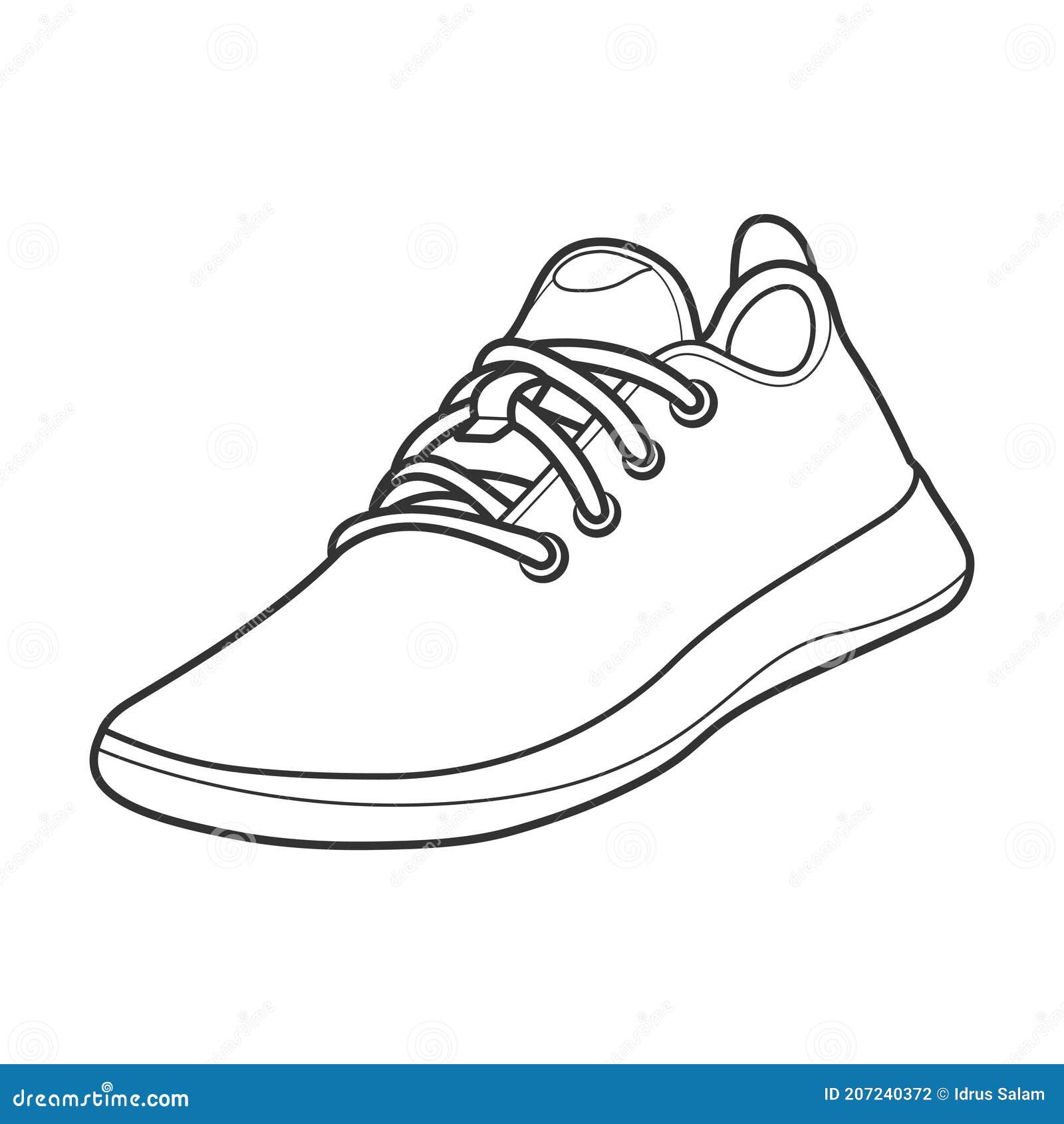 Shoe Line Drawing. Shoes Sneaker Outline Drawing Vector, Black Line ...