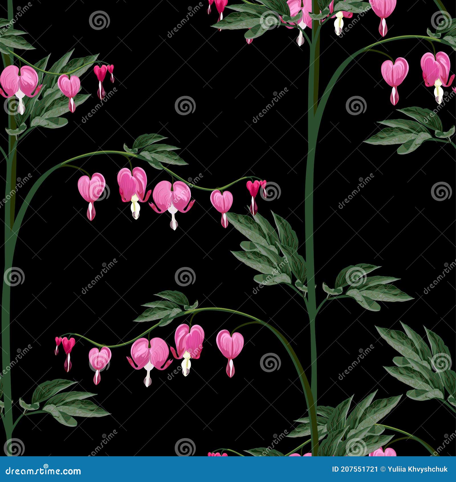 Seamless Dicentra Pattern Stock Photography | CartoonDealer.com #250164038