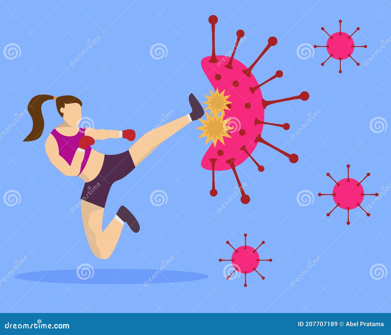 Fight virus illustration stock vector. Illustration of disease - 207707189