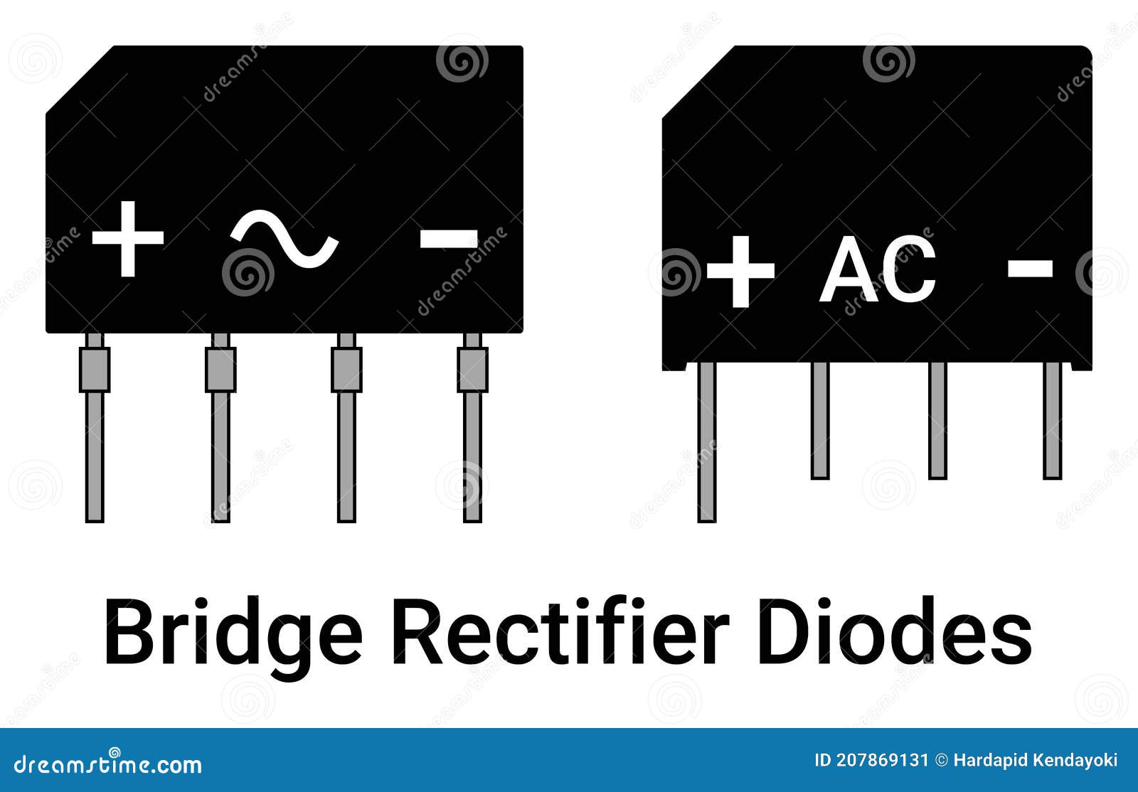 Bridge Rectifier Diode Vector Illustration Stock Vector - Illustration ...