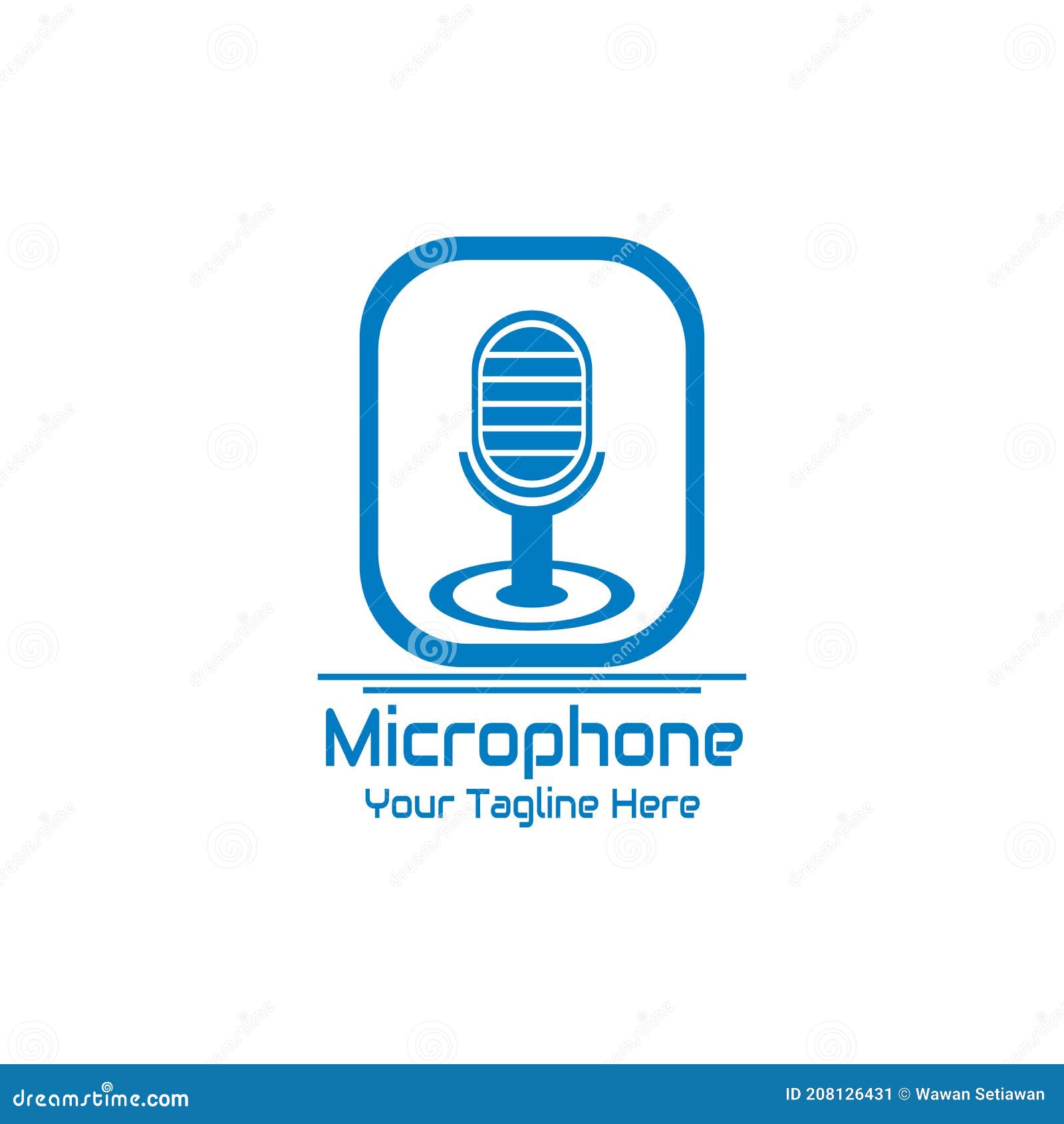 Illustration Vector Graphic of Blue Microphone Logo Stock Vector ...