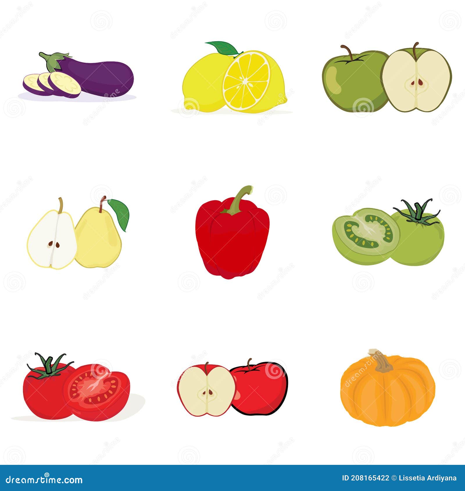 Basic RGB stock vector. Illustration of fruits, green - 208165422
