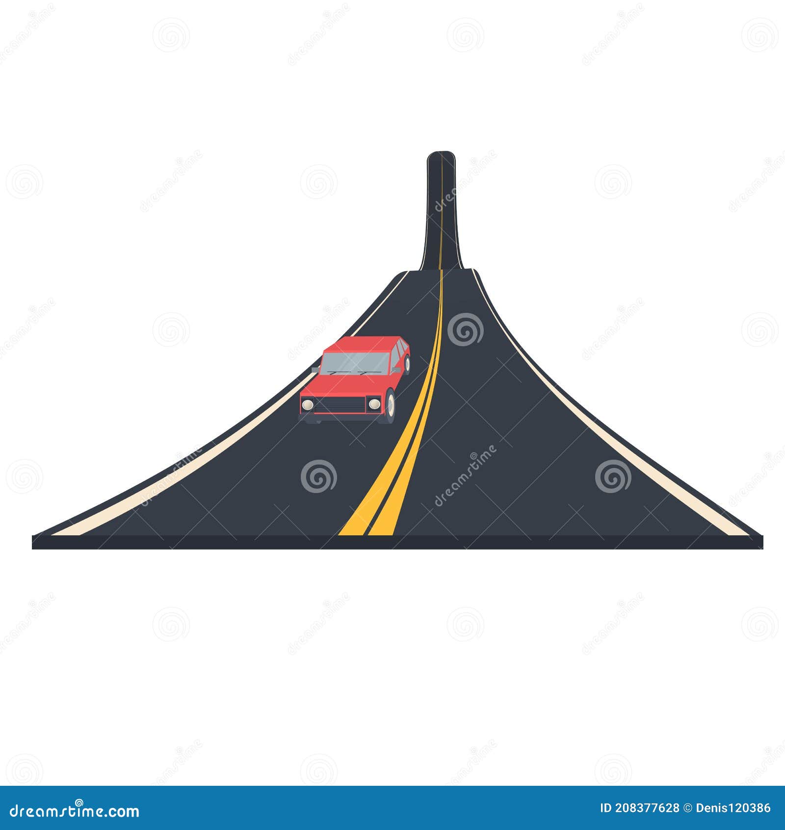 Car Driving on the Highway Vector Illustration Stock Vector ...