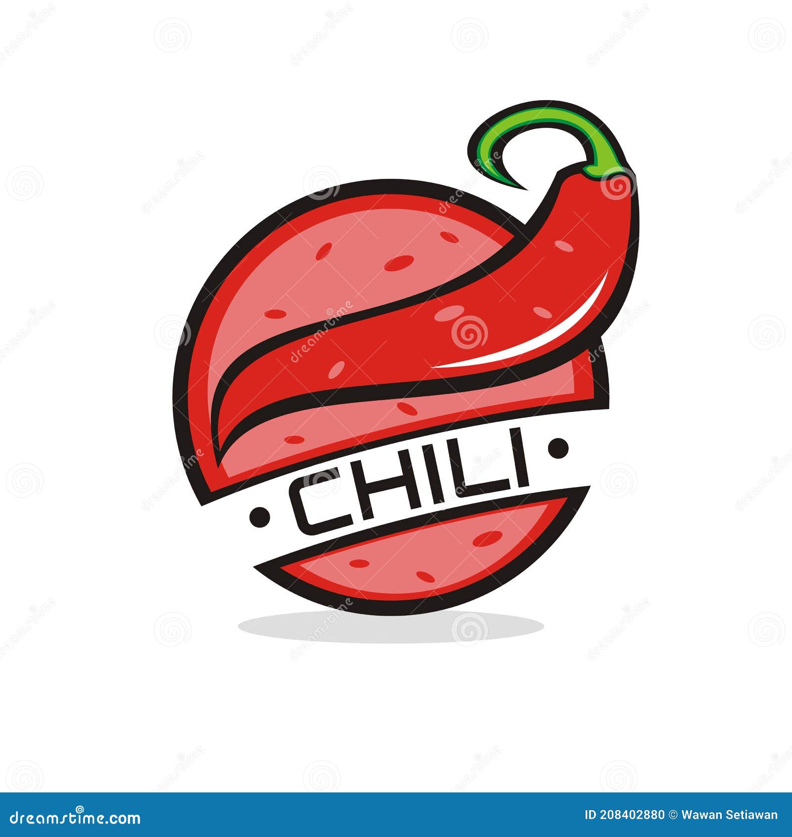 Illustration Vector Graphic of Red Chilli Circle Logo Stock Vector ...