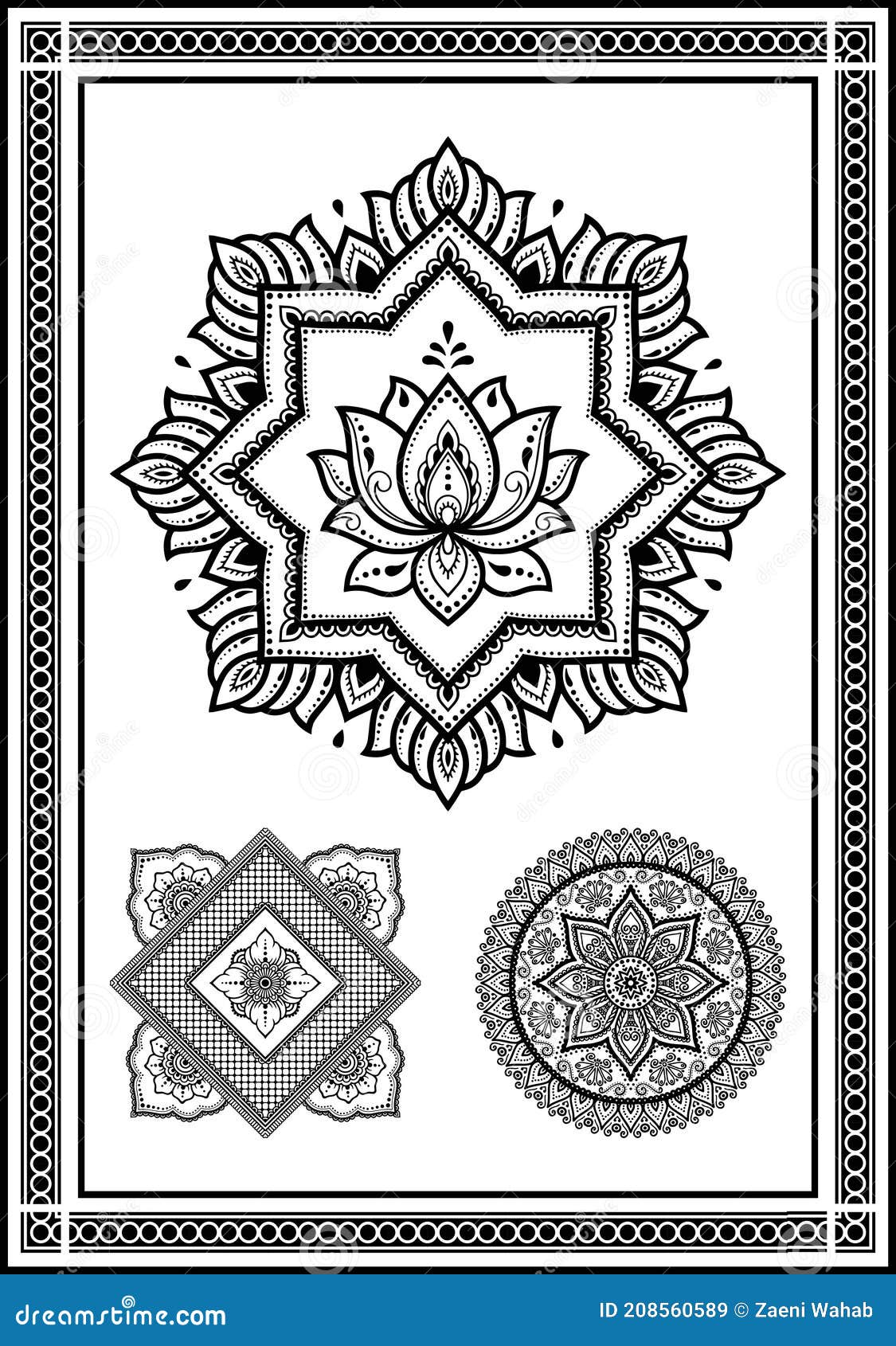 A Collection of Circular Patterns in the Form of Flowers Stock Vector ...