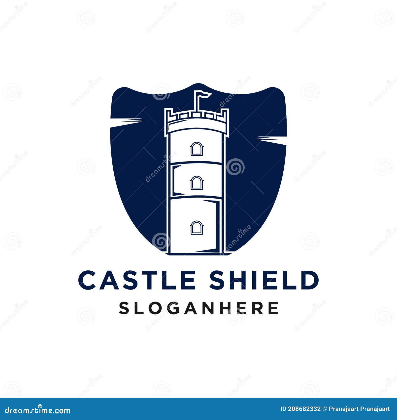 Castle Shield Vector Logo Design Stock Vector - Illustration of logo ...
