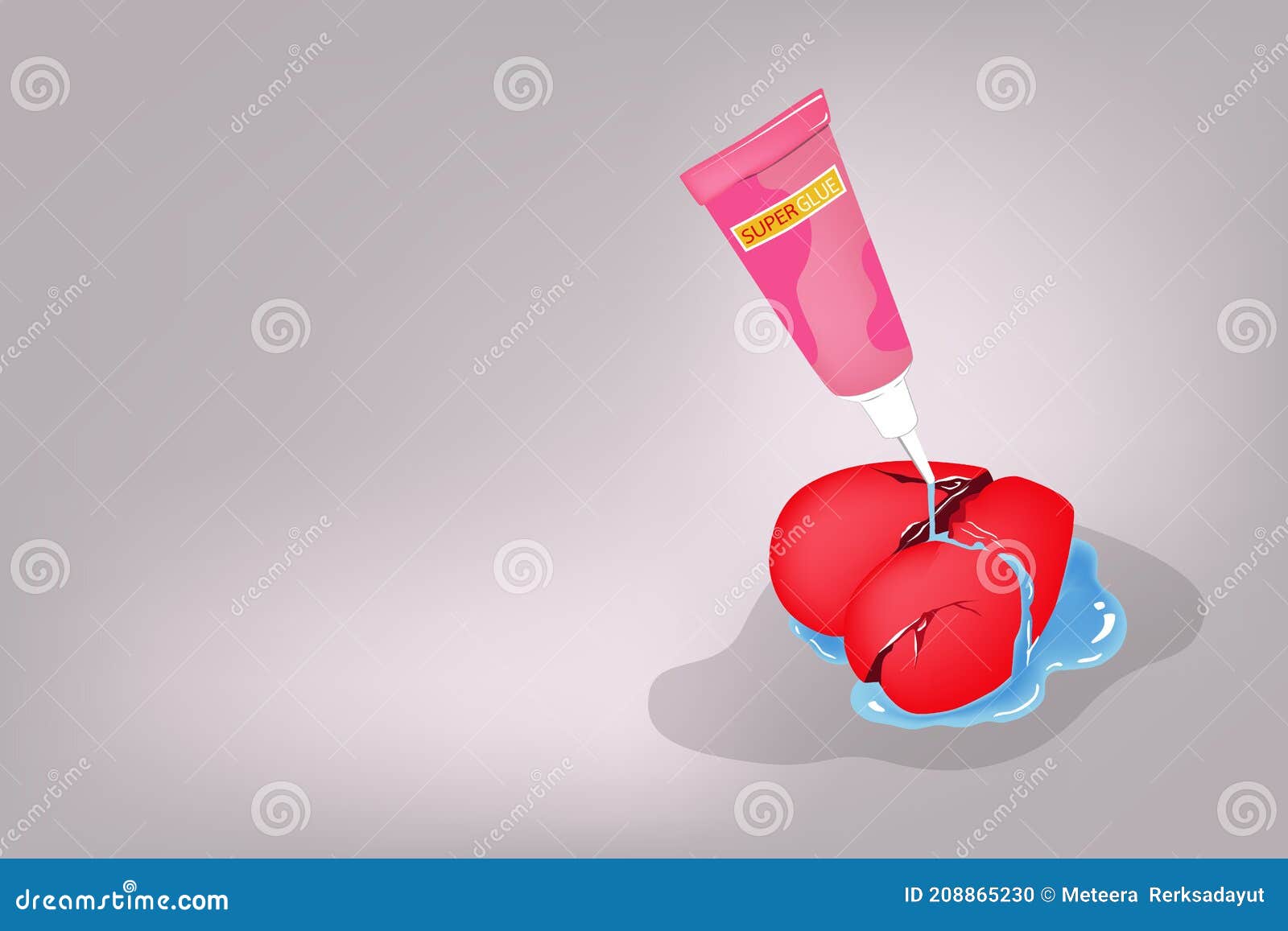 Someone Try To Fix Heart Broken with Useless Thing Stock Illustration ...