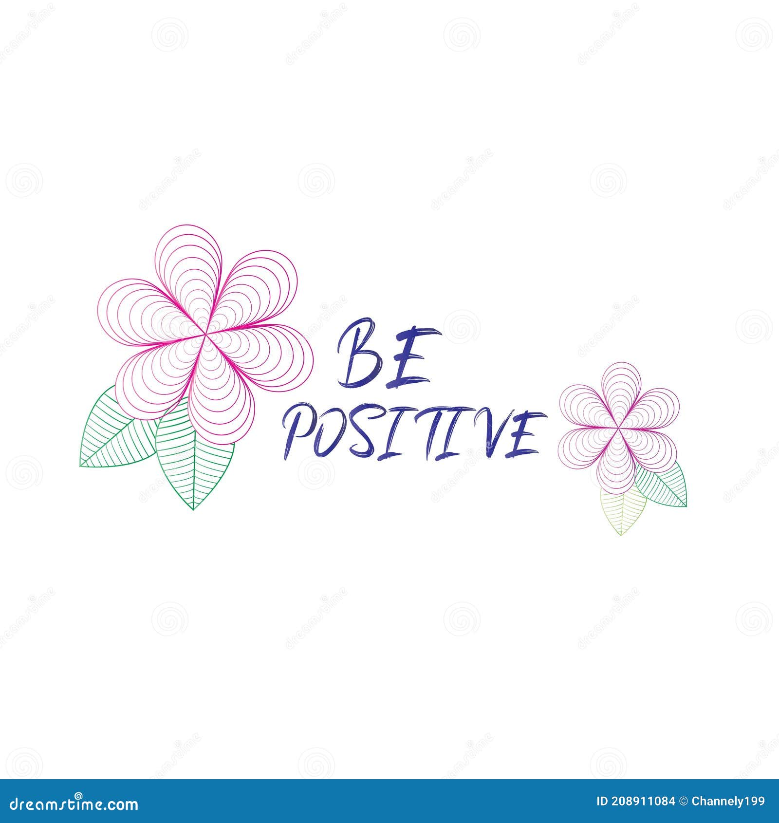Be Positive with flower stock illustration. Illustration of diagram ...
