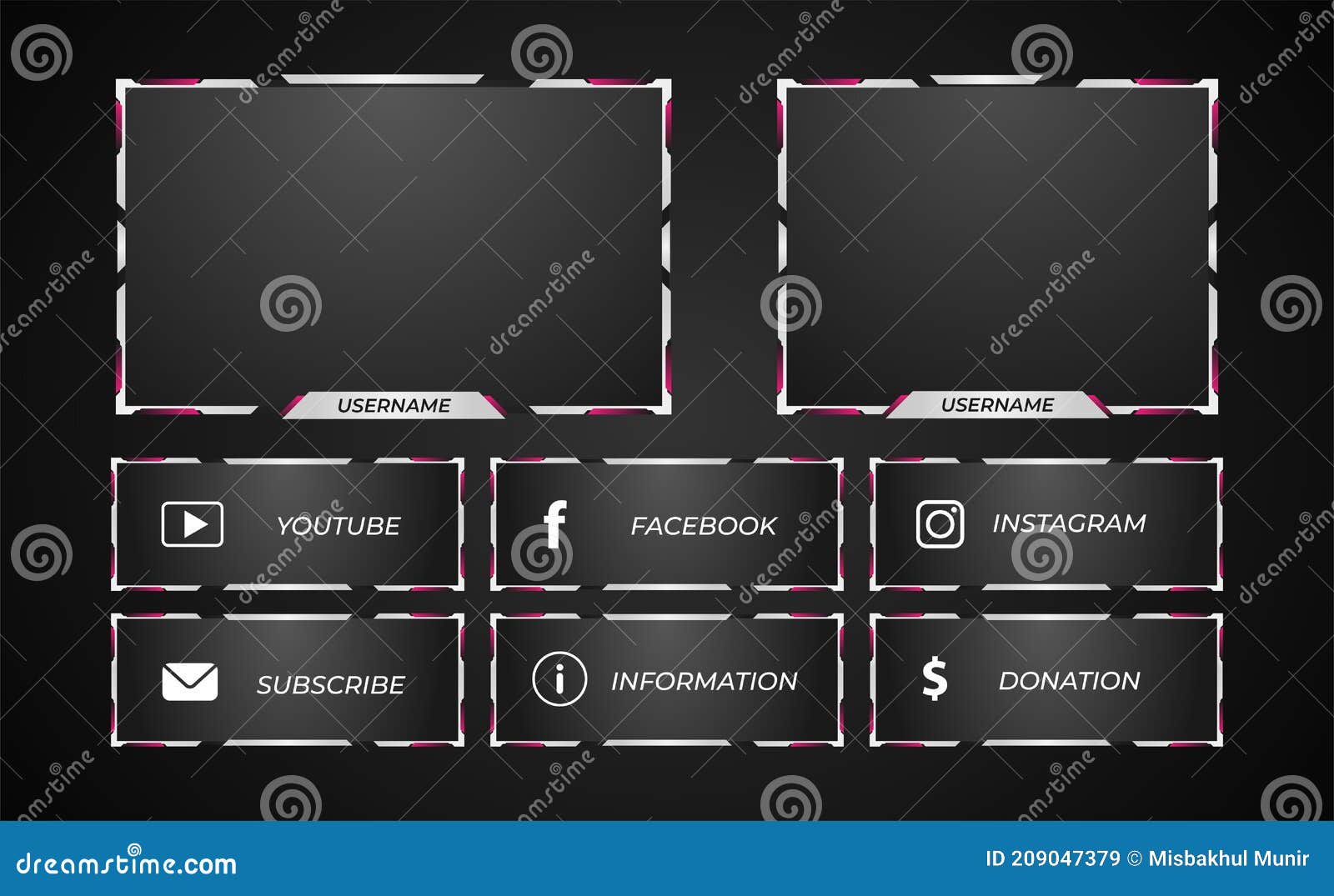 Twitch Game Overlay Panels for Live-streaming Face Camera Frames in ...