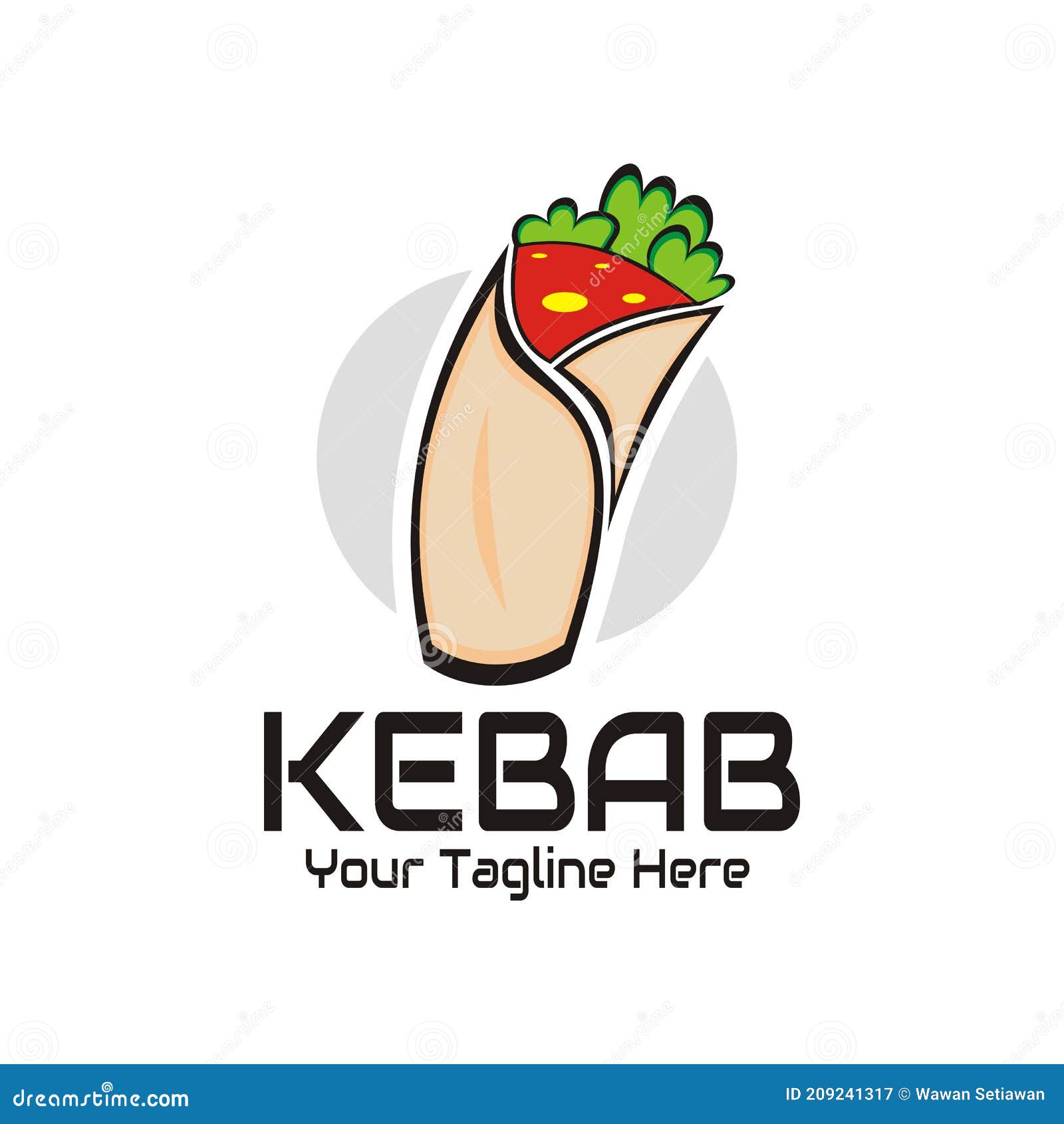 Illustration Vector Graphic of Kebab Logo Containing Minced Meat and ...