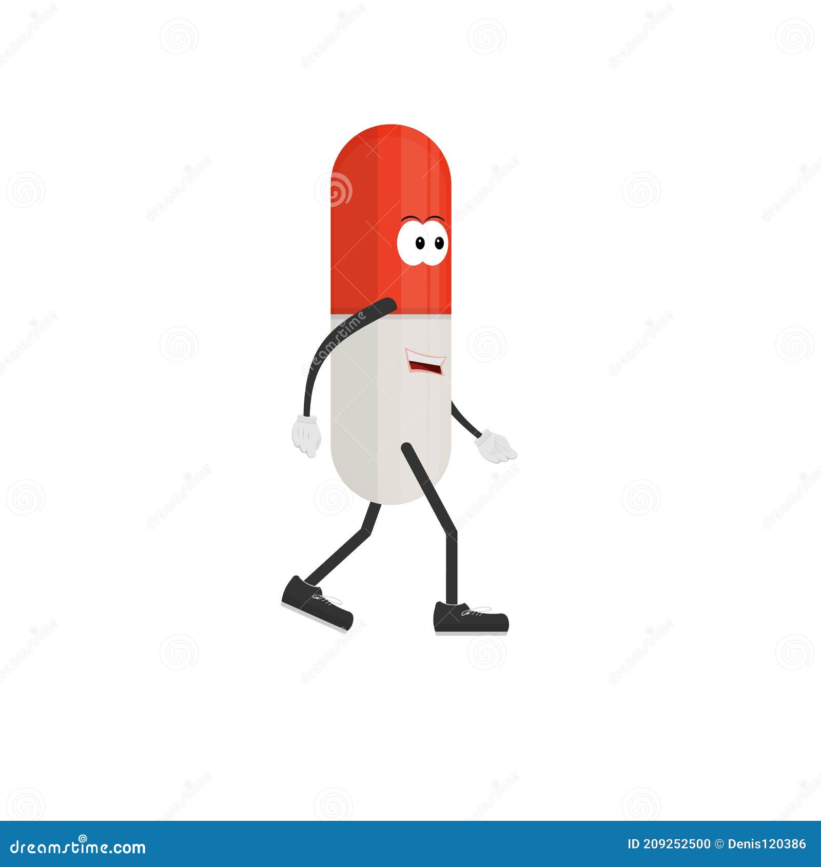 Antibiotic. Cartoon Character Pill, Vector Illustration Stock ...