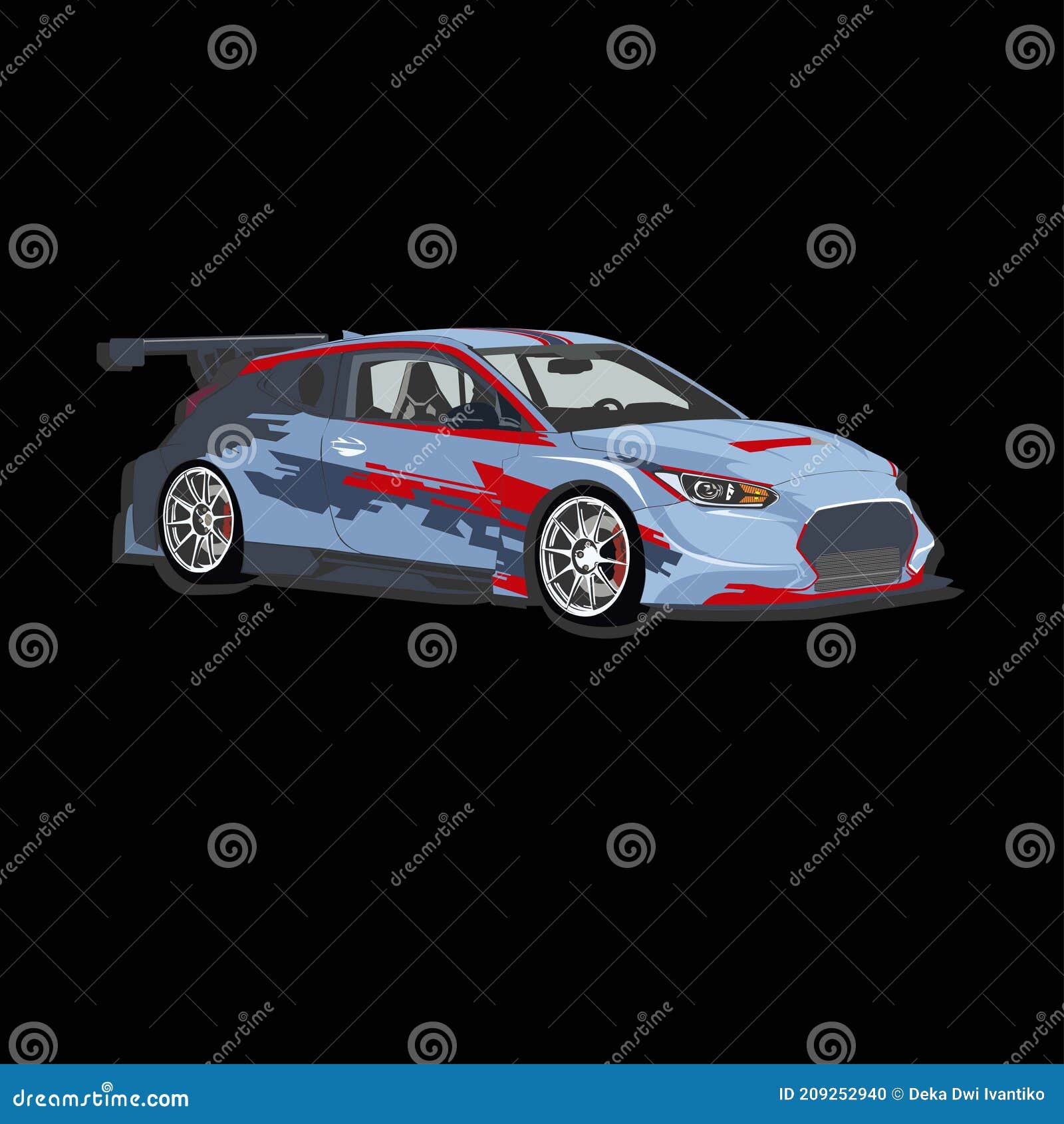 Drifting racing car stock vector. Illustration of wheel - 209252940