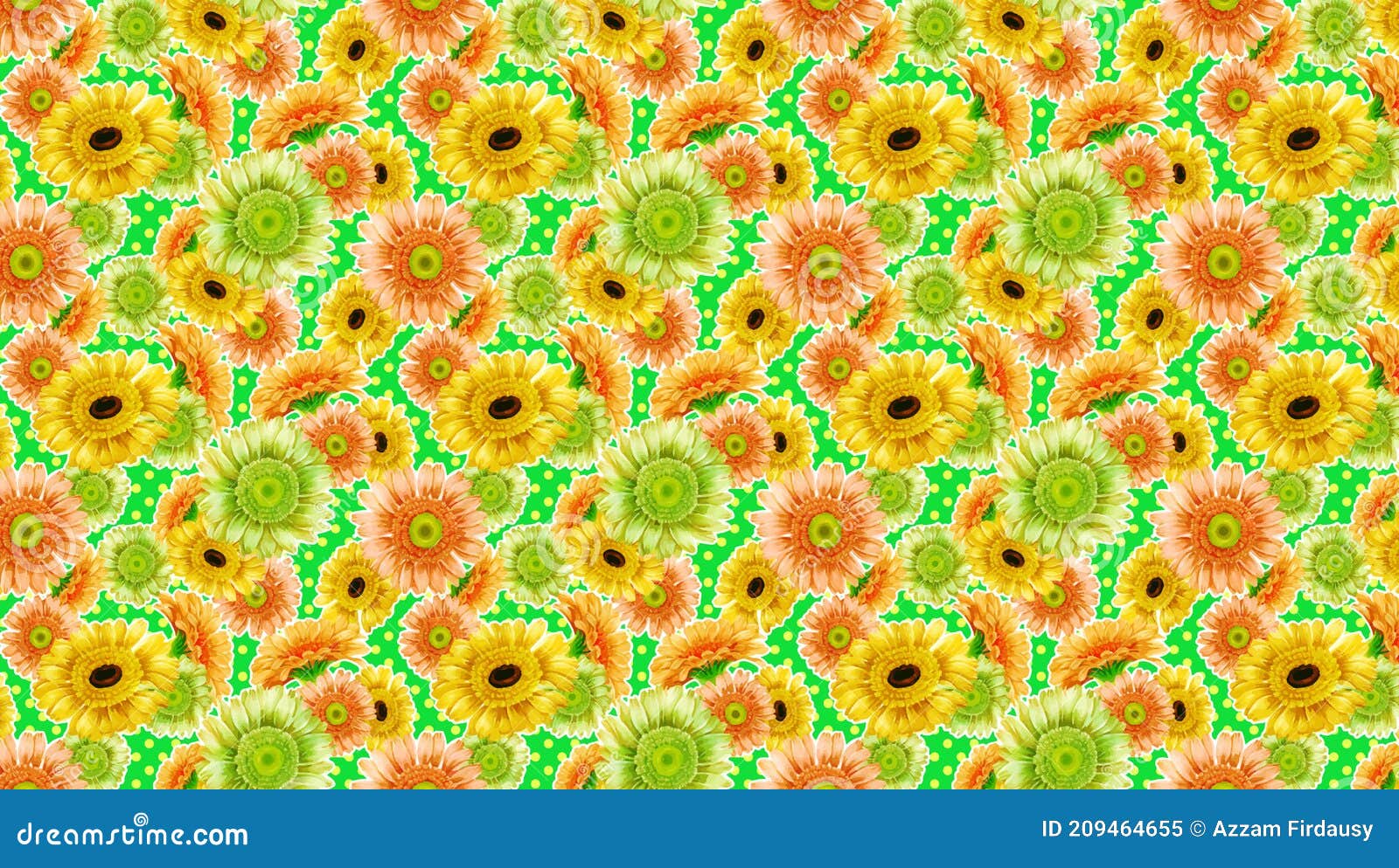 A Colorful Sunflower Pattern Background Stock Illustration ...