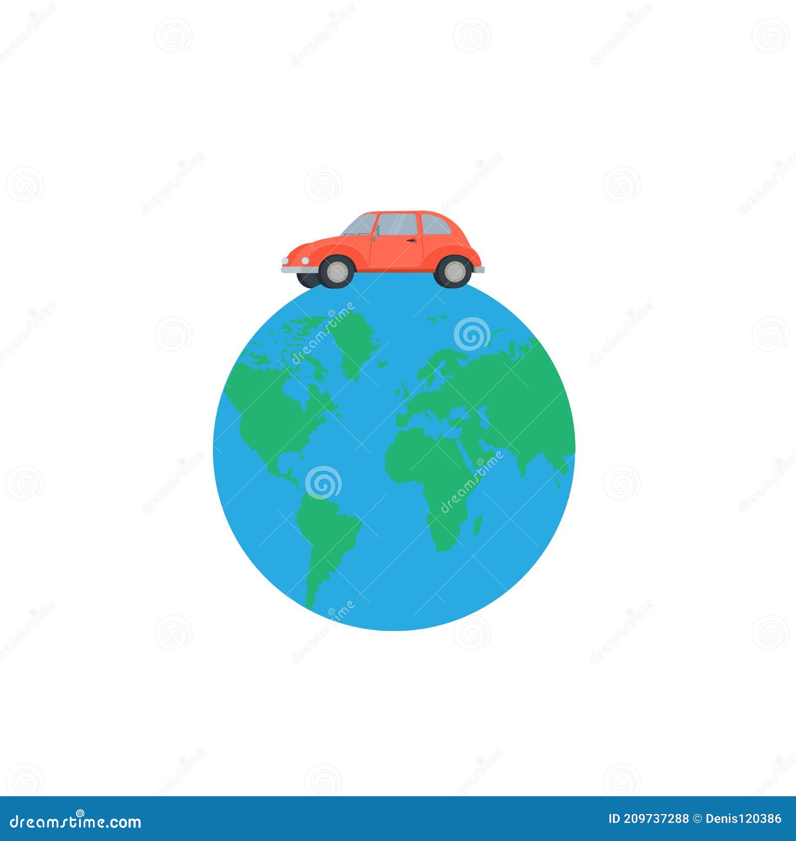 Car Rides on the Planet Earth, Vector Illustration Stock Vector ...