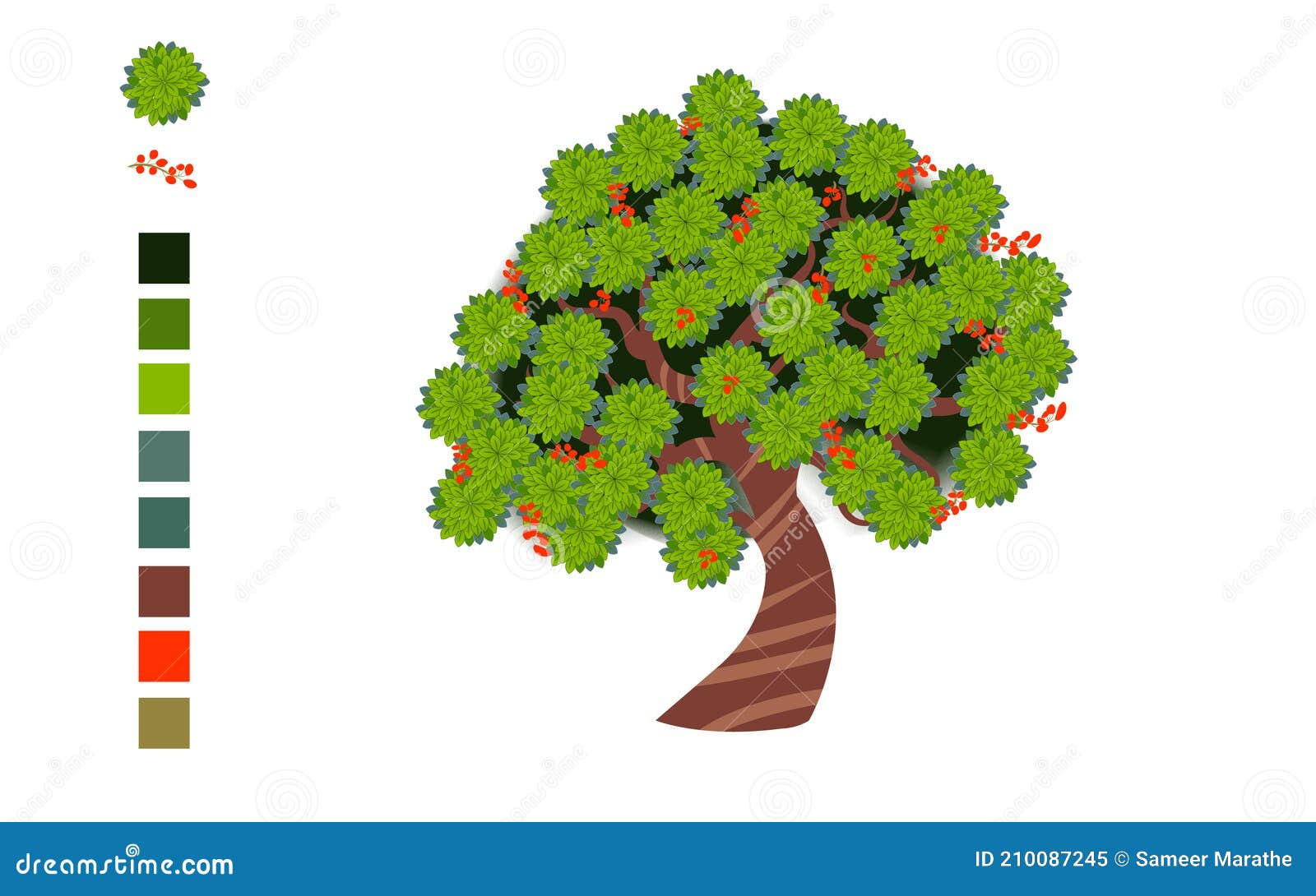 Indian Style Tree by Indian Artist Stock Illustration - Illustration of ...