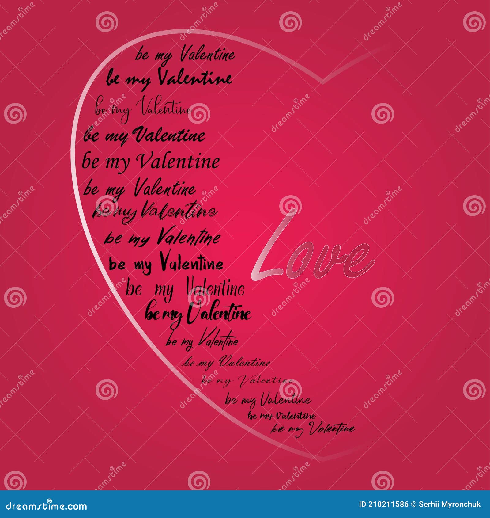 Be My Valentine Abstract Love Heart Signatures Stock Vector ...