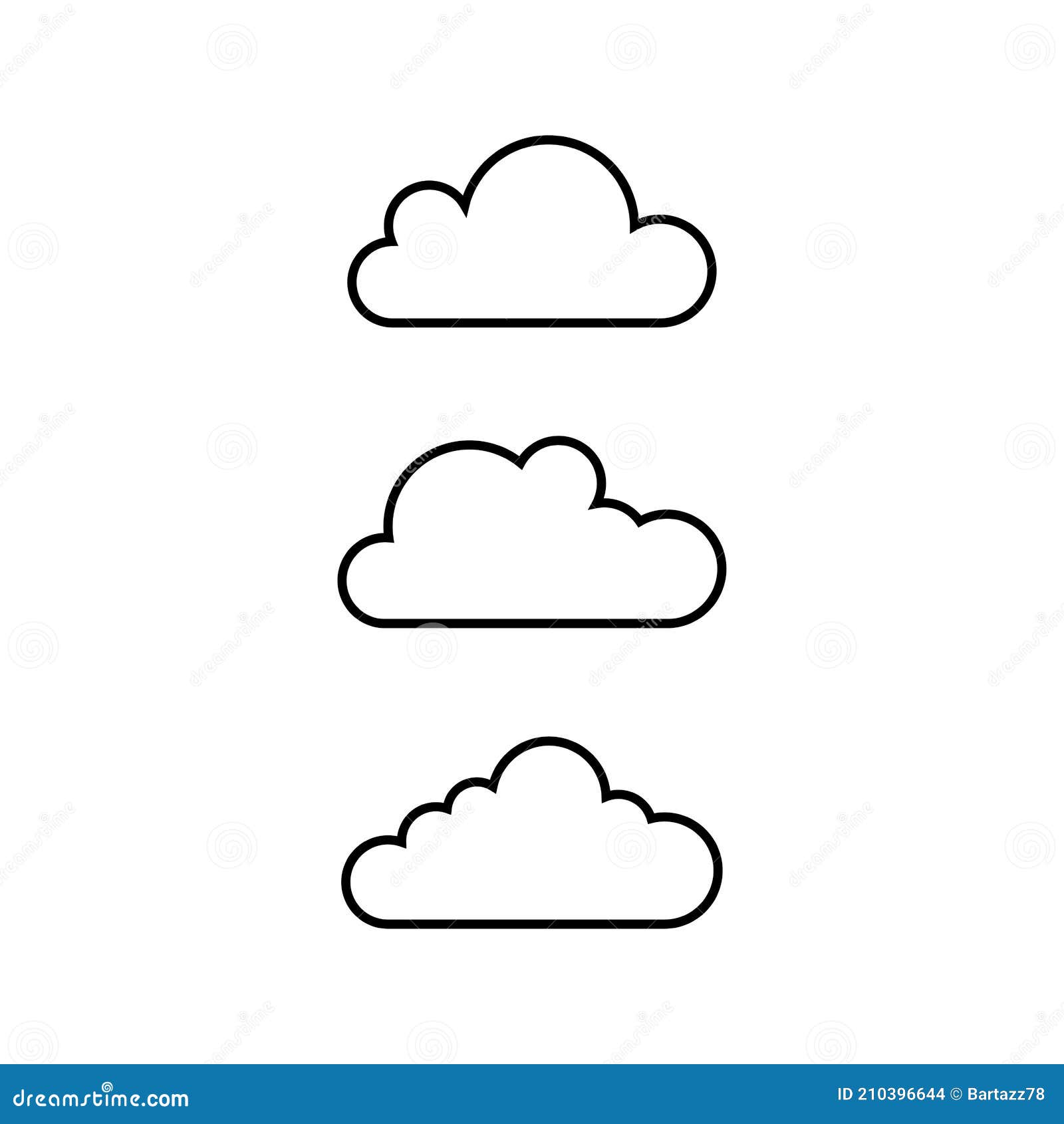Elegant Round Clouds Set of Vector Web Icons. Stock Vector ...