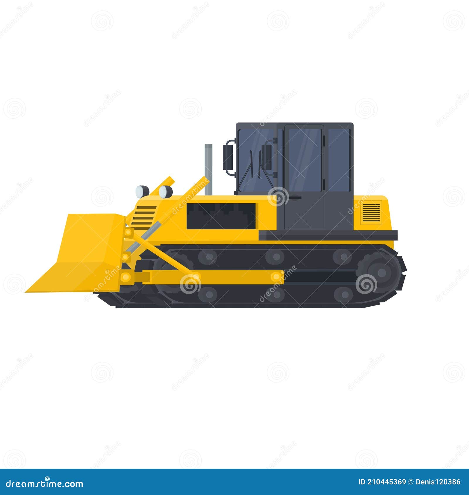 Bulldozer. Crawler Tractor, Vector Illustration Stock Illustration ...