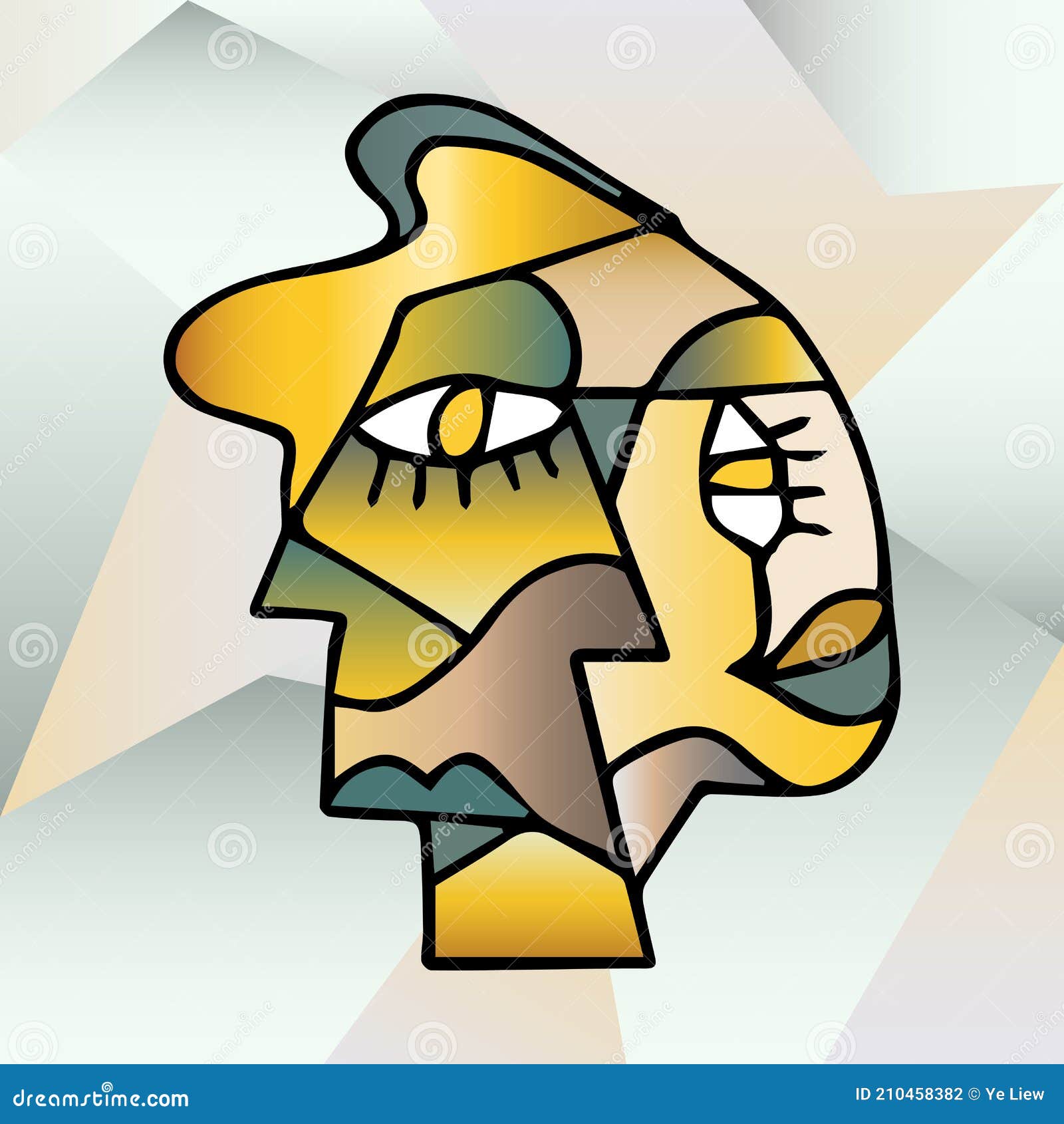 Abstract Design of Surreal Face Portrait Stock Vector - Illustration of ...