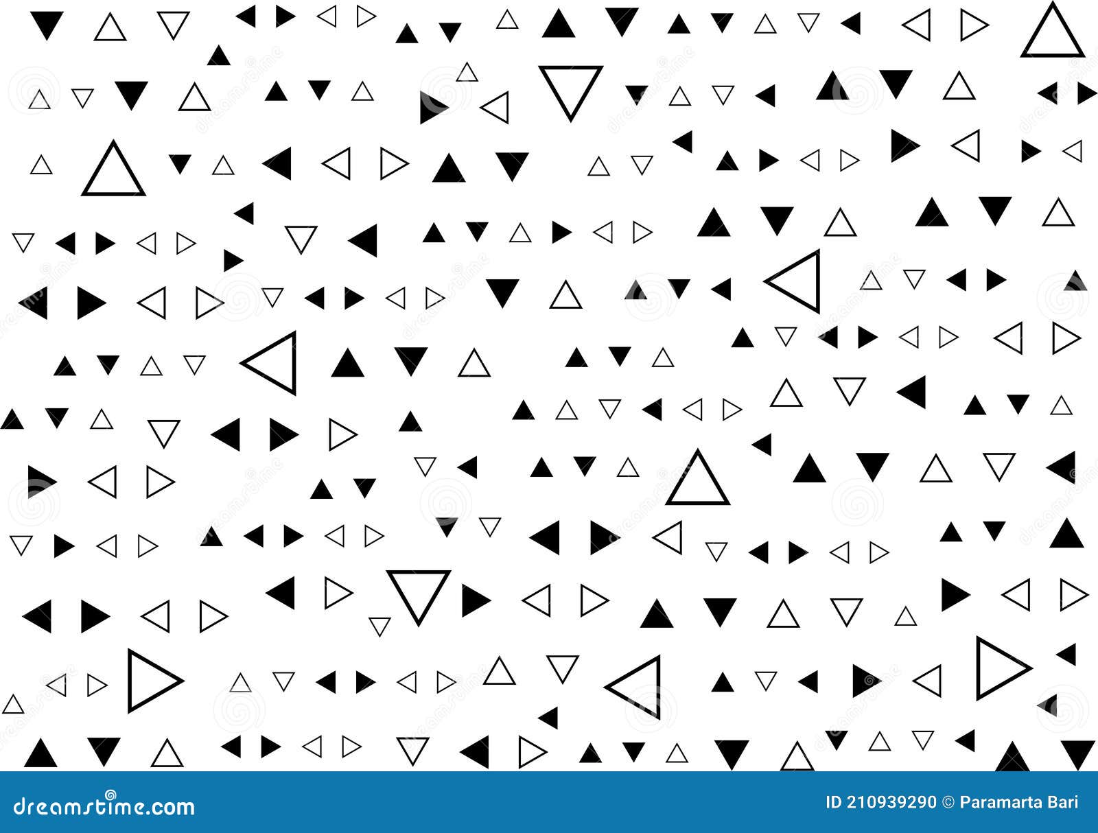 Random Repeating Triangle Motif on White Background Stock Illustration ...