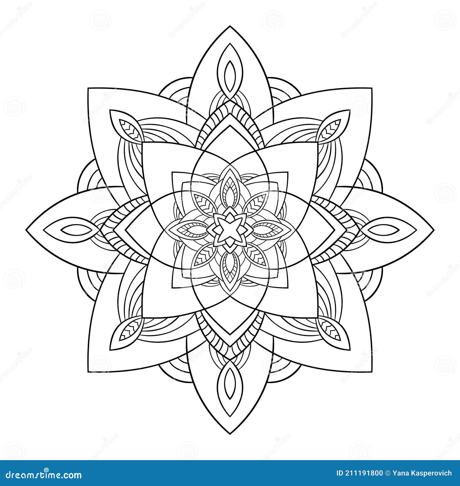Decorative Mandala with Striped Pattern on White Isolated Background ...