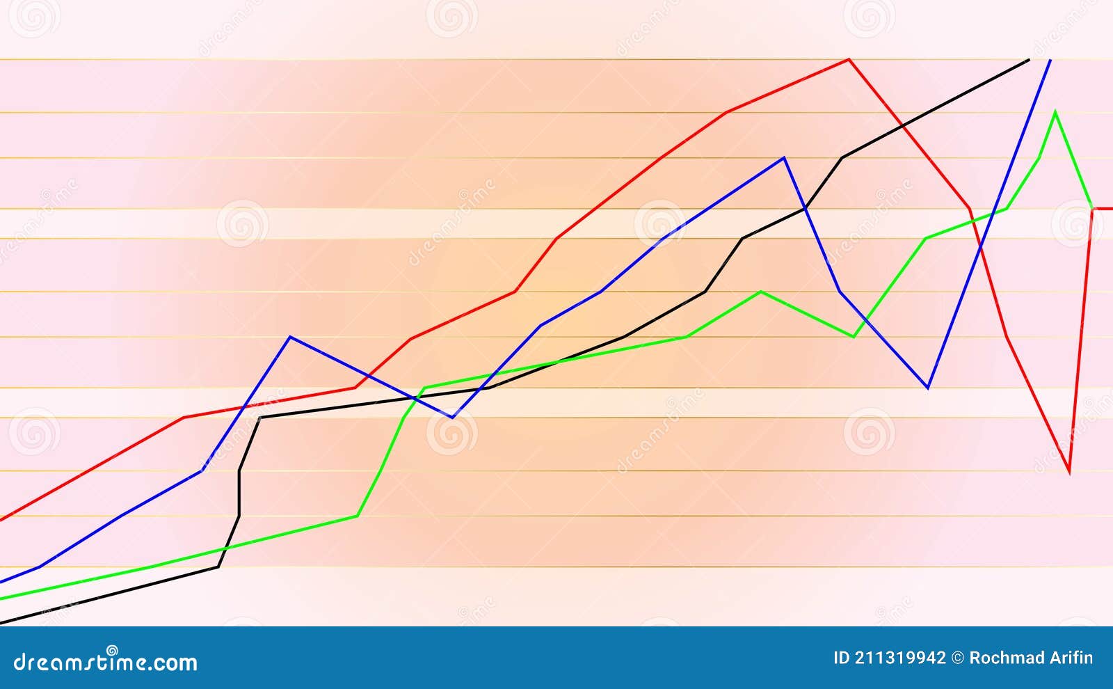 Graph on Red Background Business Chart Vector Stock Vector ...