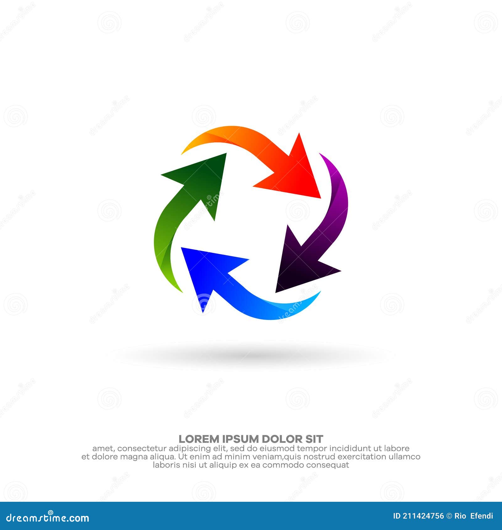Arrow Color Full Logo Design Vector Stock Vector - Illustration of ...