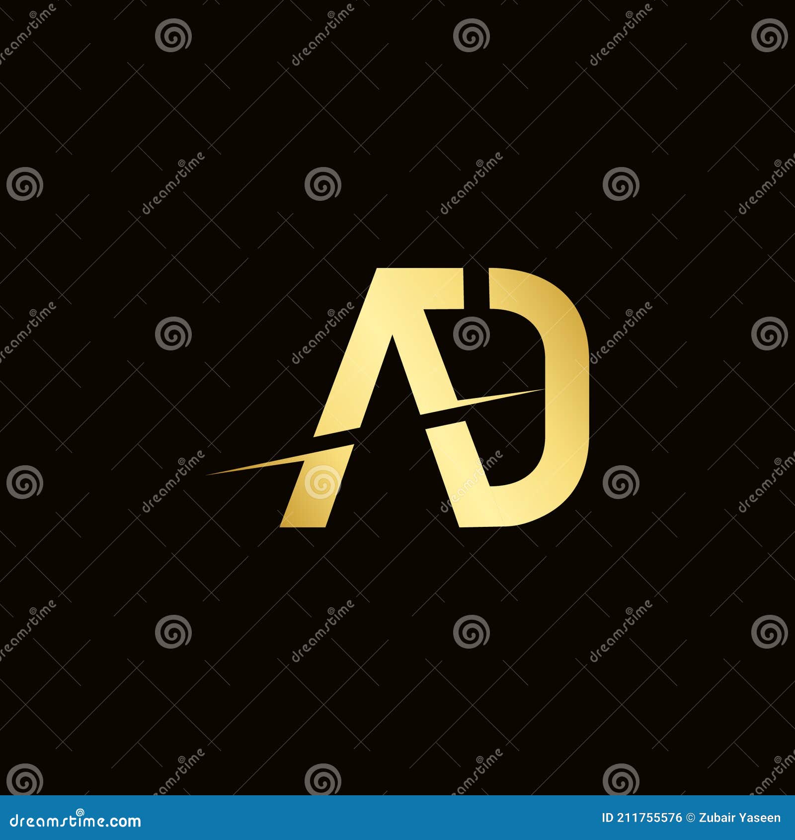 AD or a and D Letter Vector Logo Design Template Stock Vector ...