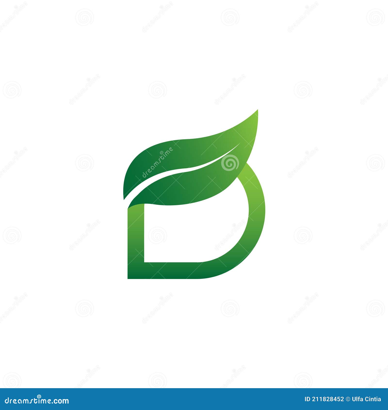 Logo Letter D Green with Leaves.combine Letter D and Leaf. Unique and ...