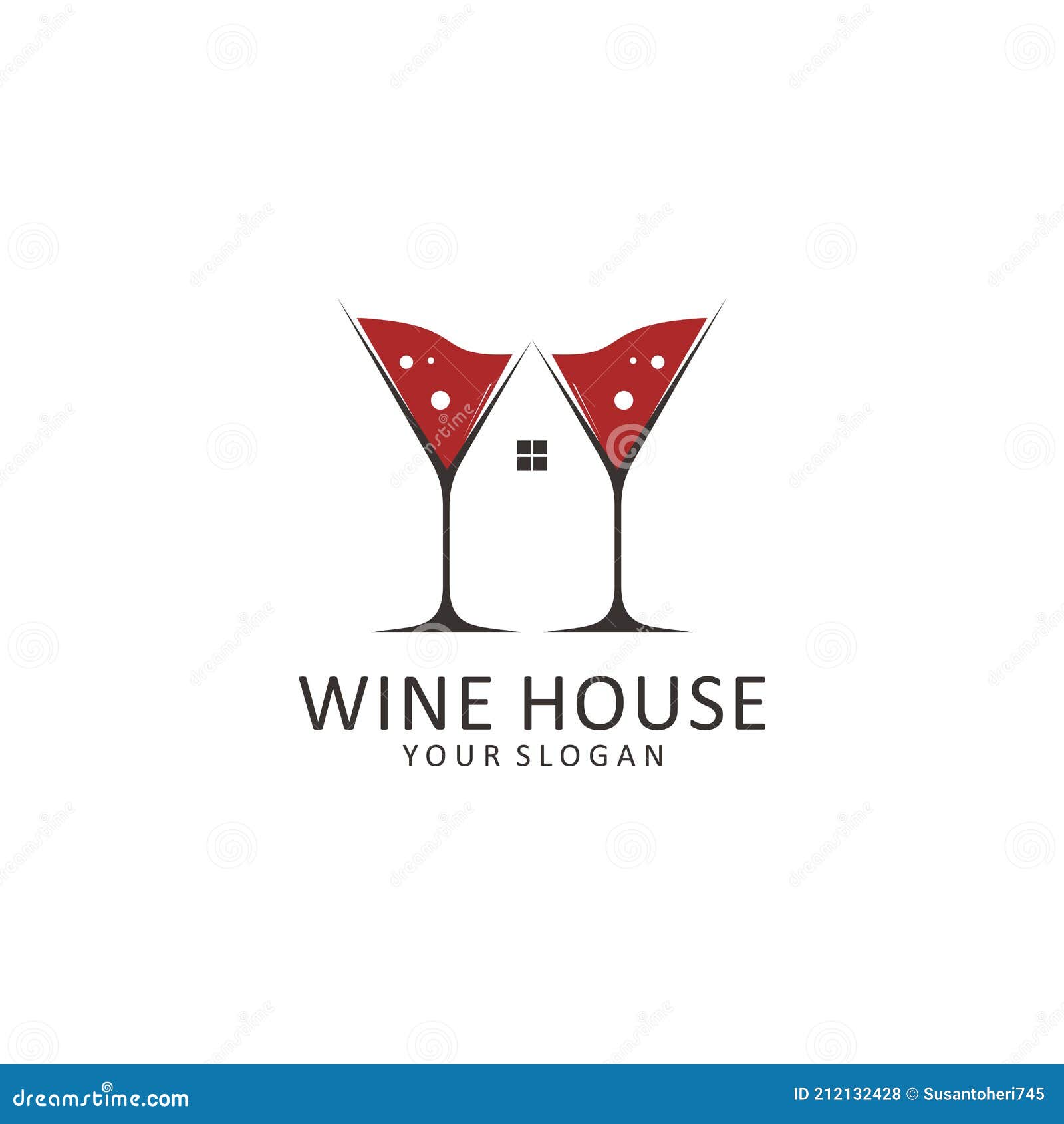 Simple Vector House Wine Logo Stock Vector - Illustration of liqueur ...