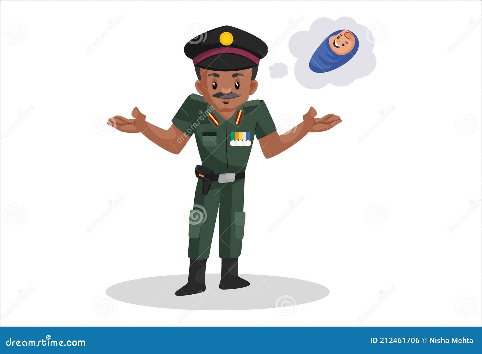 Army Man Cartoon Illustration Stock Vector - Illustration of commander ...