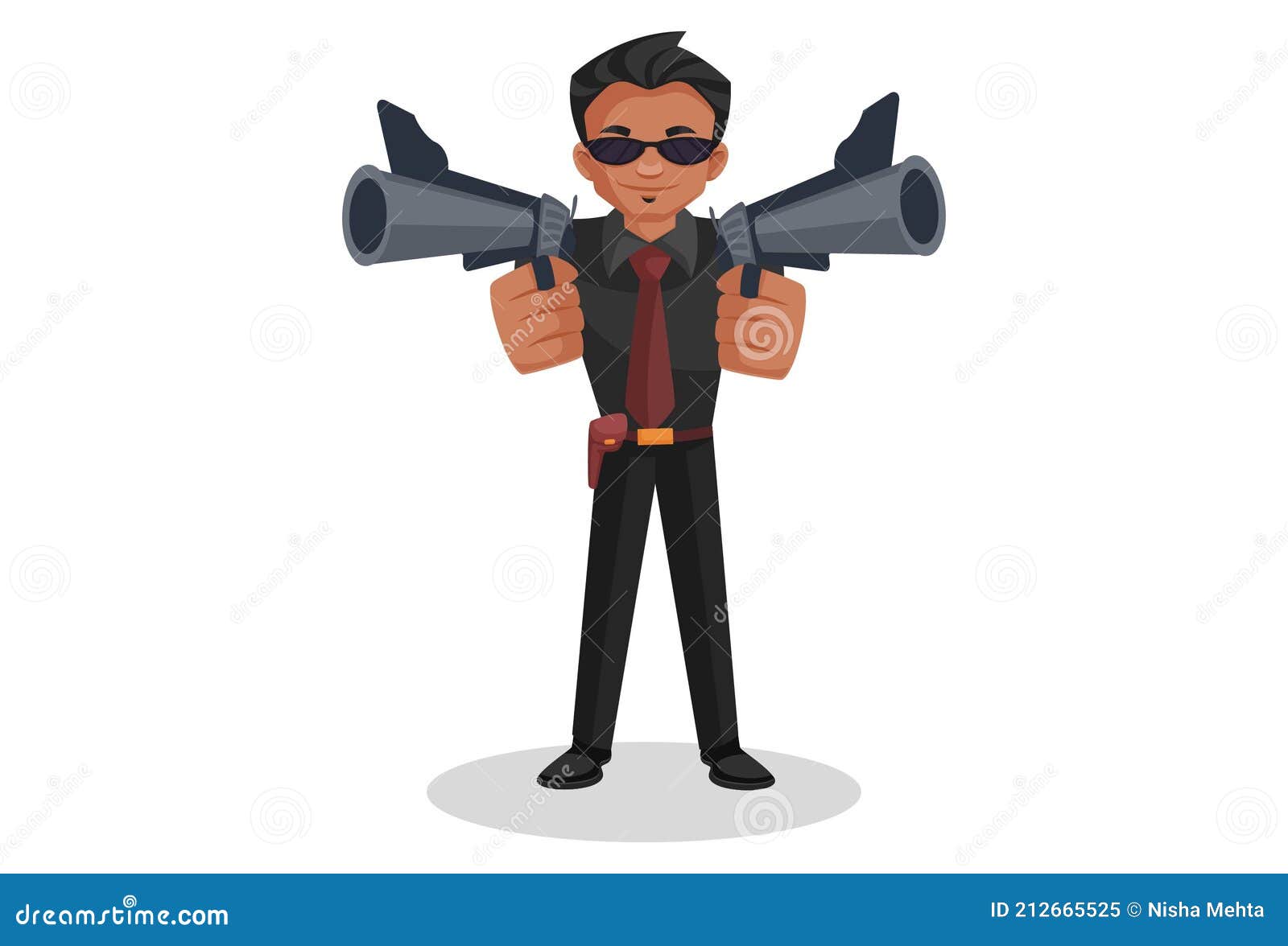 Bodyguard Cartoon Illustration Stock Vector - Illustration of holding ...