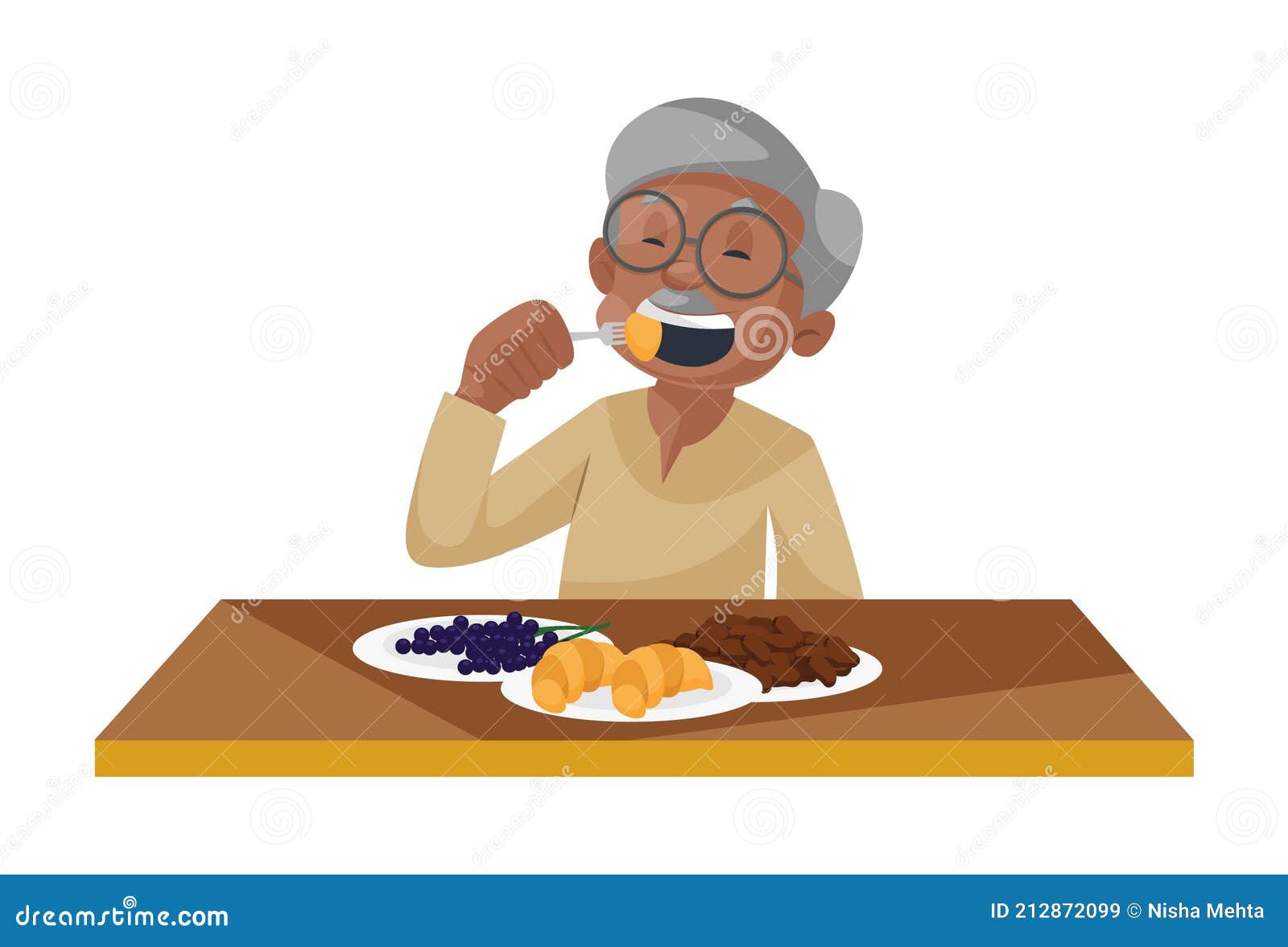 Old Man Vector Cartoon Illustration Stock Vector - Illustration of hand ...