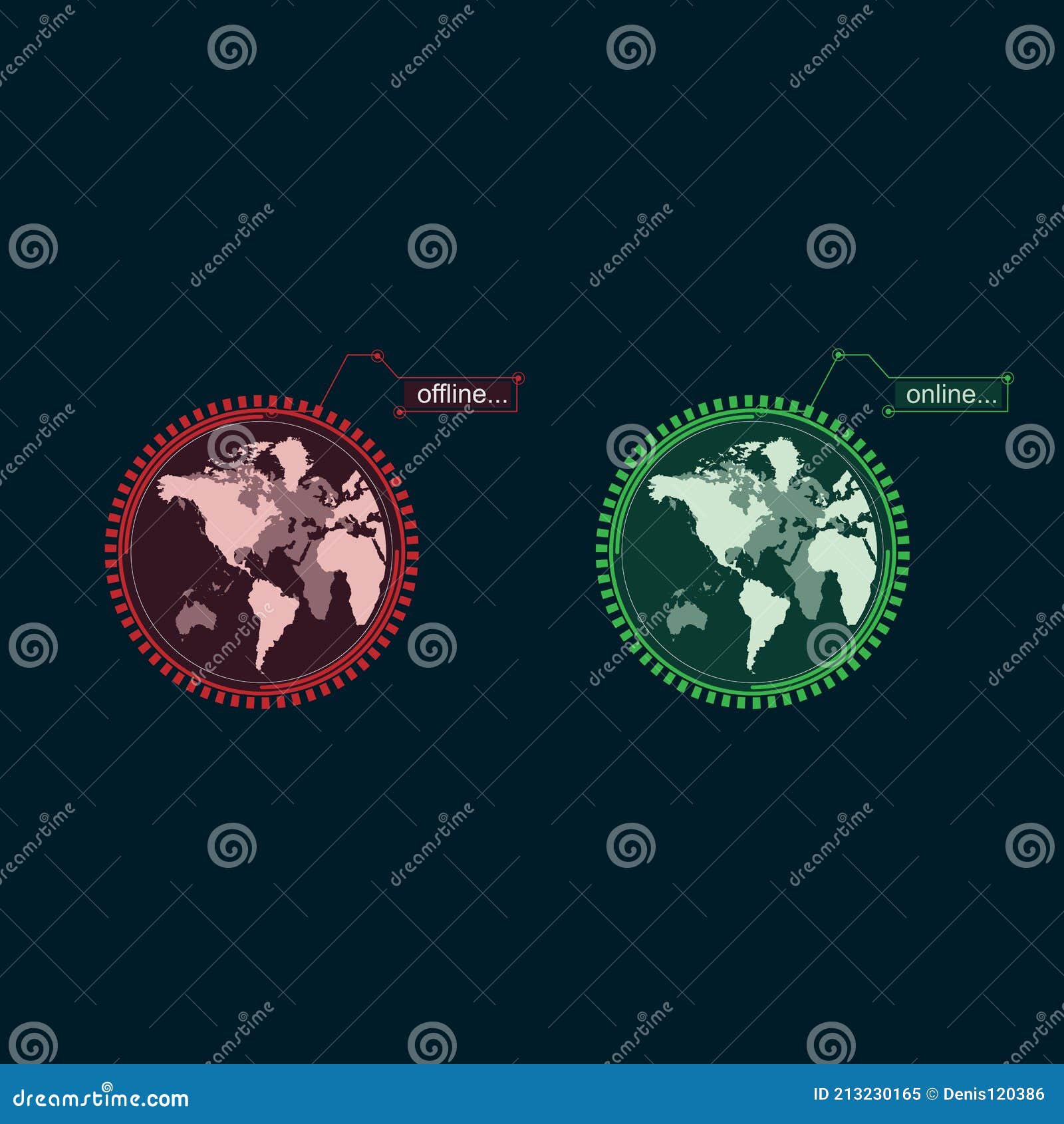Internet. Online and Offline Icon. Global Connection, Vector ...