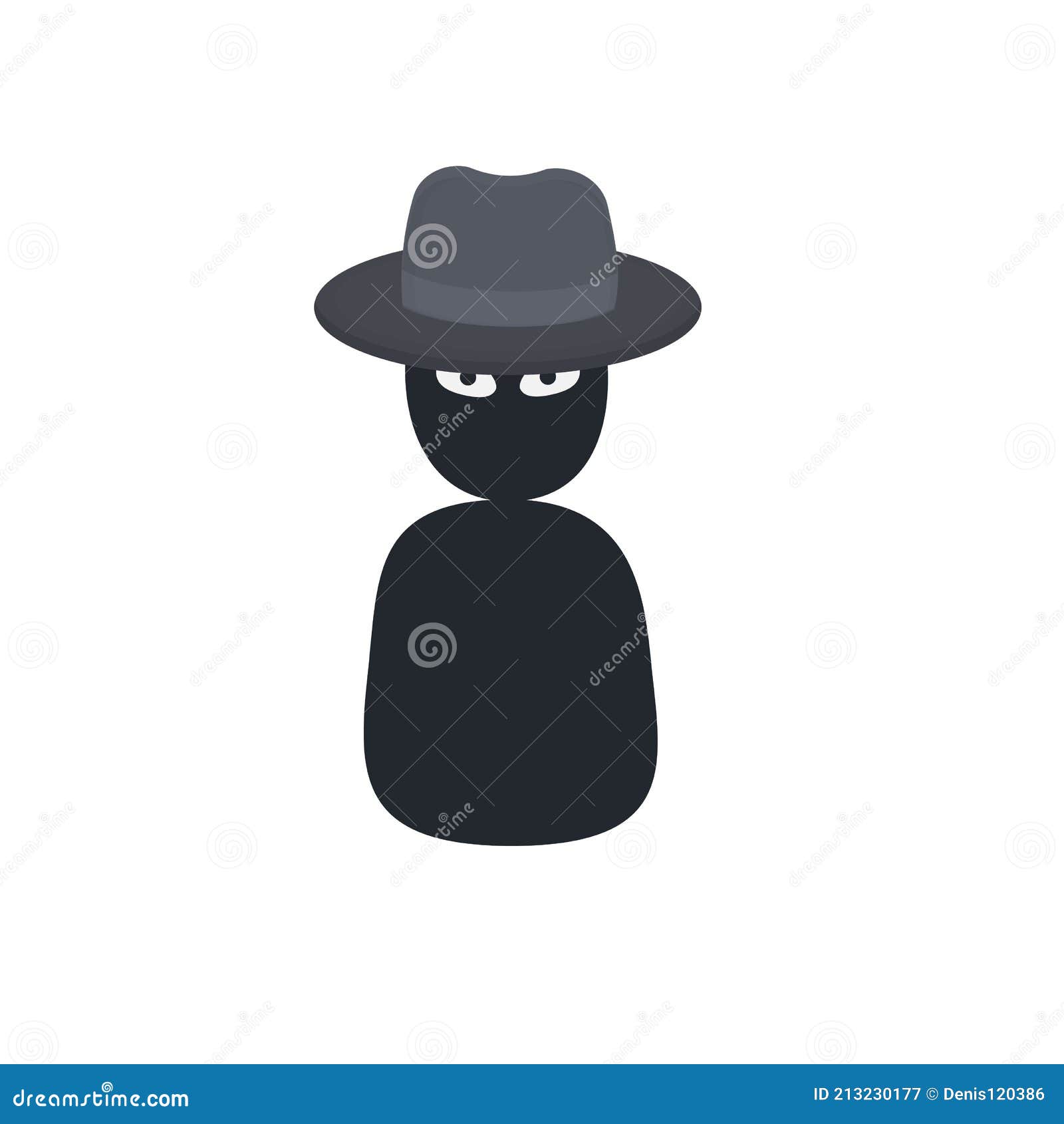 Spy. Silhouette of a Detective in a Hat, Vector Illustration Stock ...
