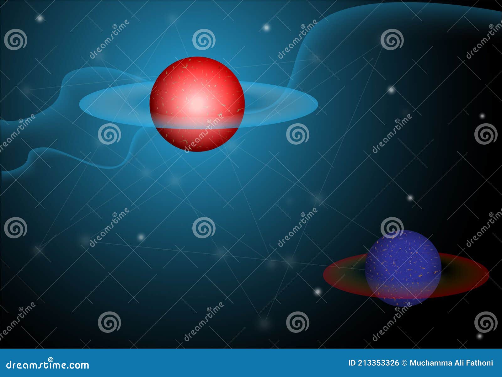 Vector Illustration Of Space. Wave Gradation With Light Spots And Slow ...