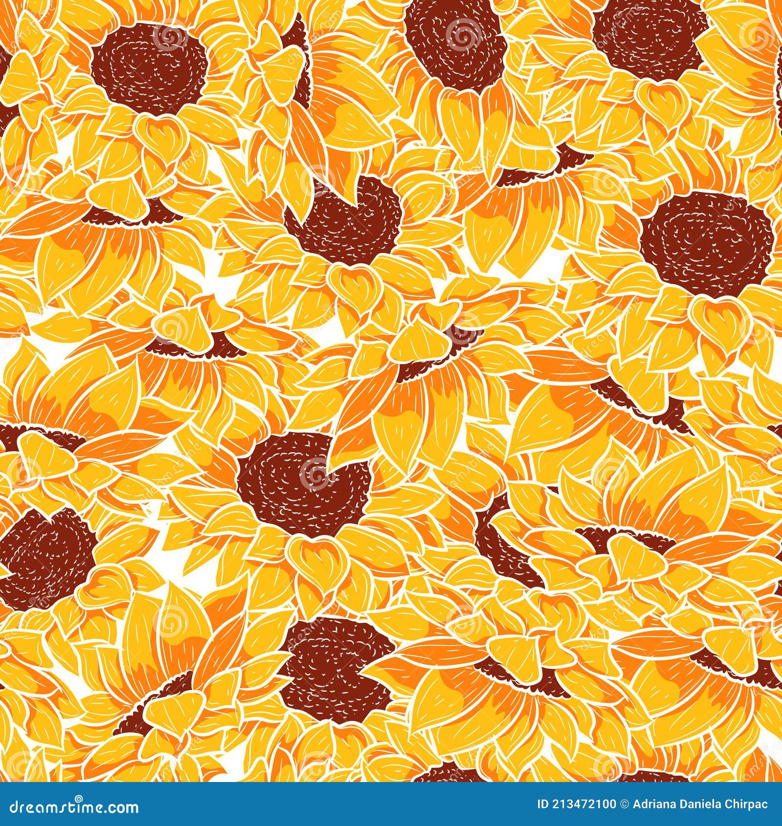 Yellow Seamless Pattern with Tropical Summer Flowers. Floral Repetition ...
