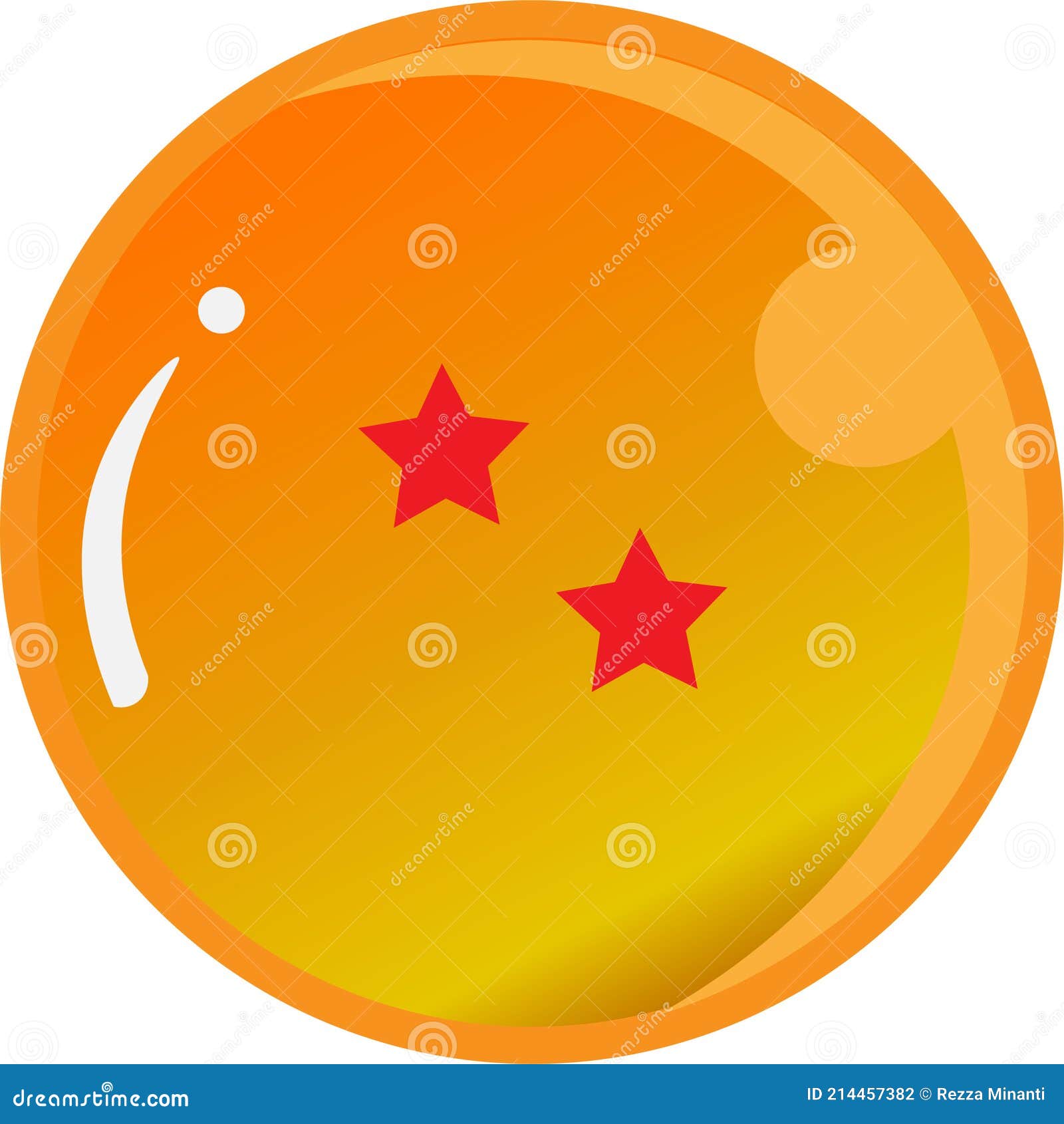 Dragon Ball Two Star with Gold Color Stock Vector - Illustration of ...