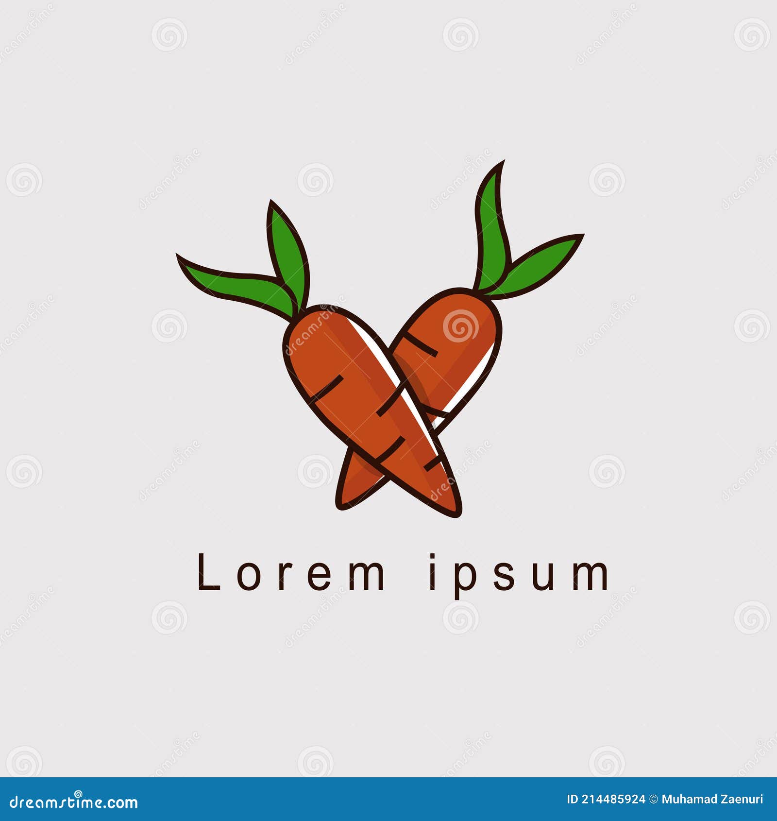 Two carrots logo. stock vector. Illustration of beautiful - 214485924