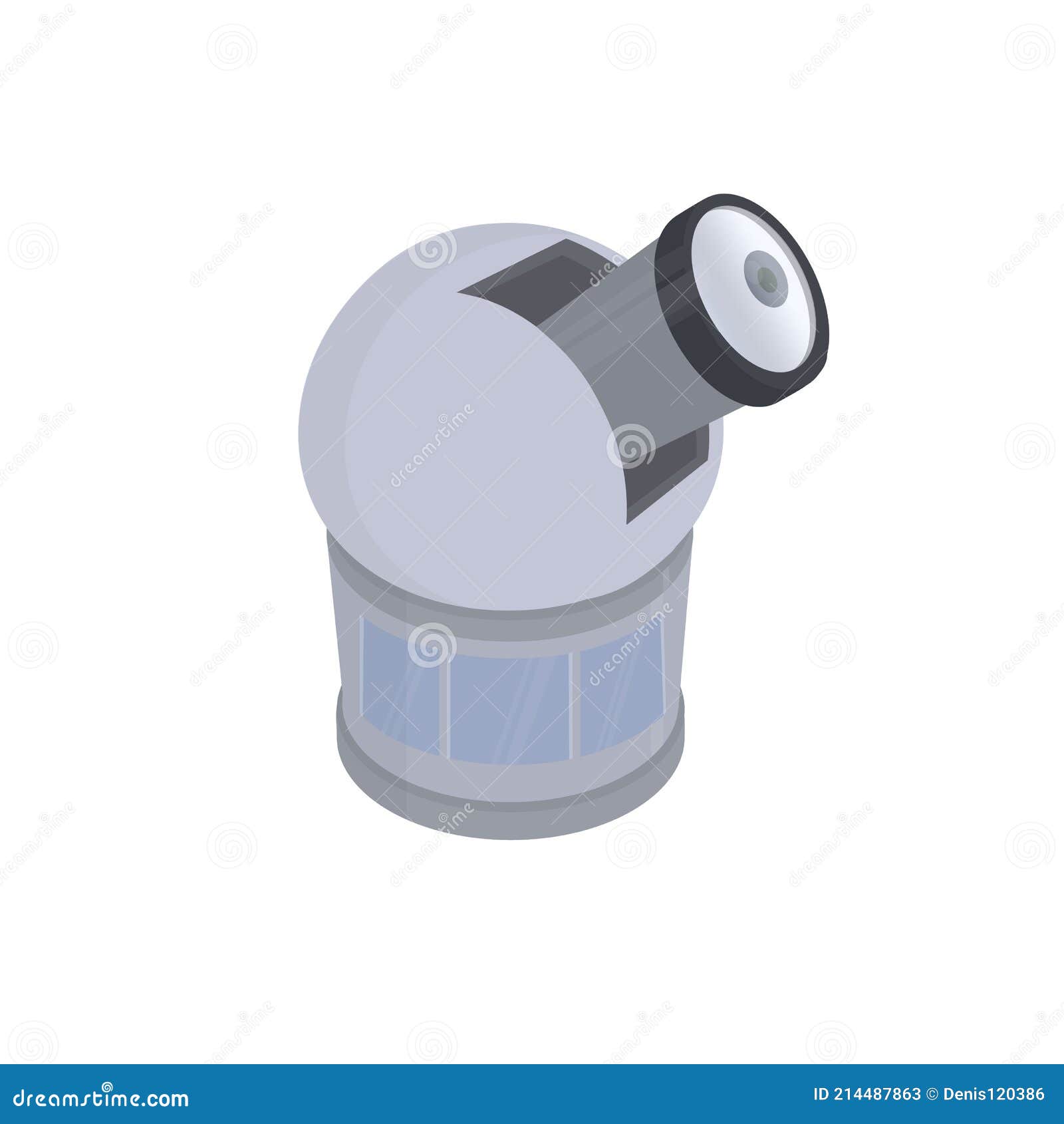 Observatory. Astronomical Observation through a Telescope, Vector ...